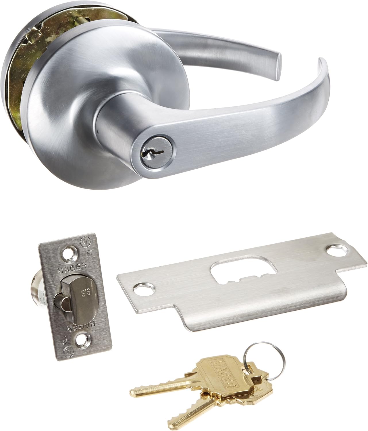 Hager 3400 Series Heavy Gauge Steel/Zinc Grade 1 Cylindrical Storeroom ...