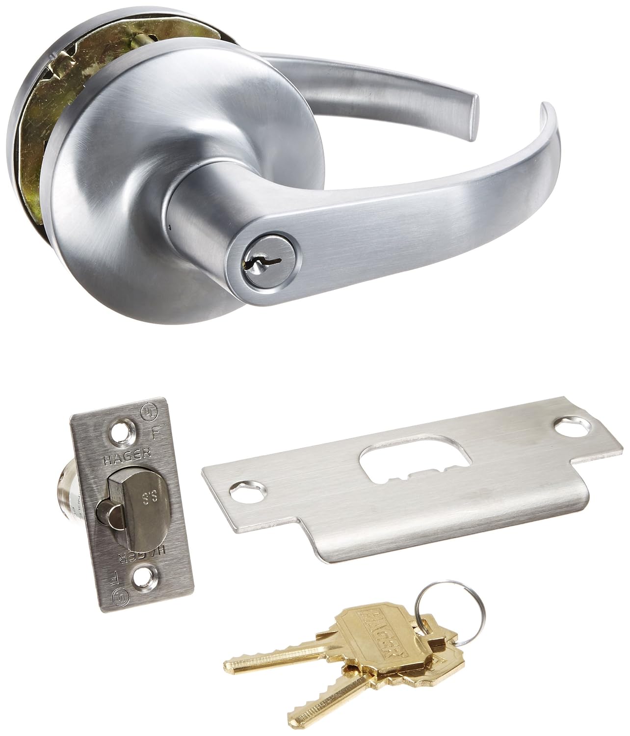 Hager 3400 Series Heavy Gauge Steel/Zinc Grade 1 Cylindrical Storeroom ...