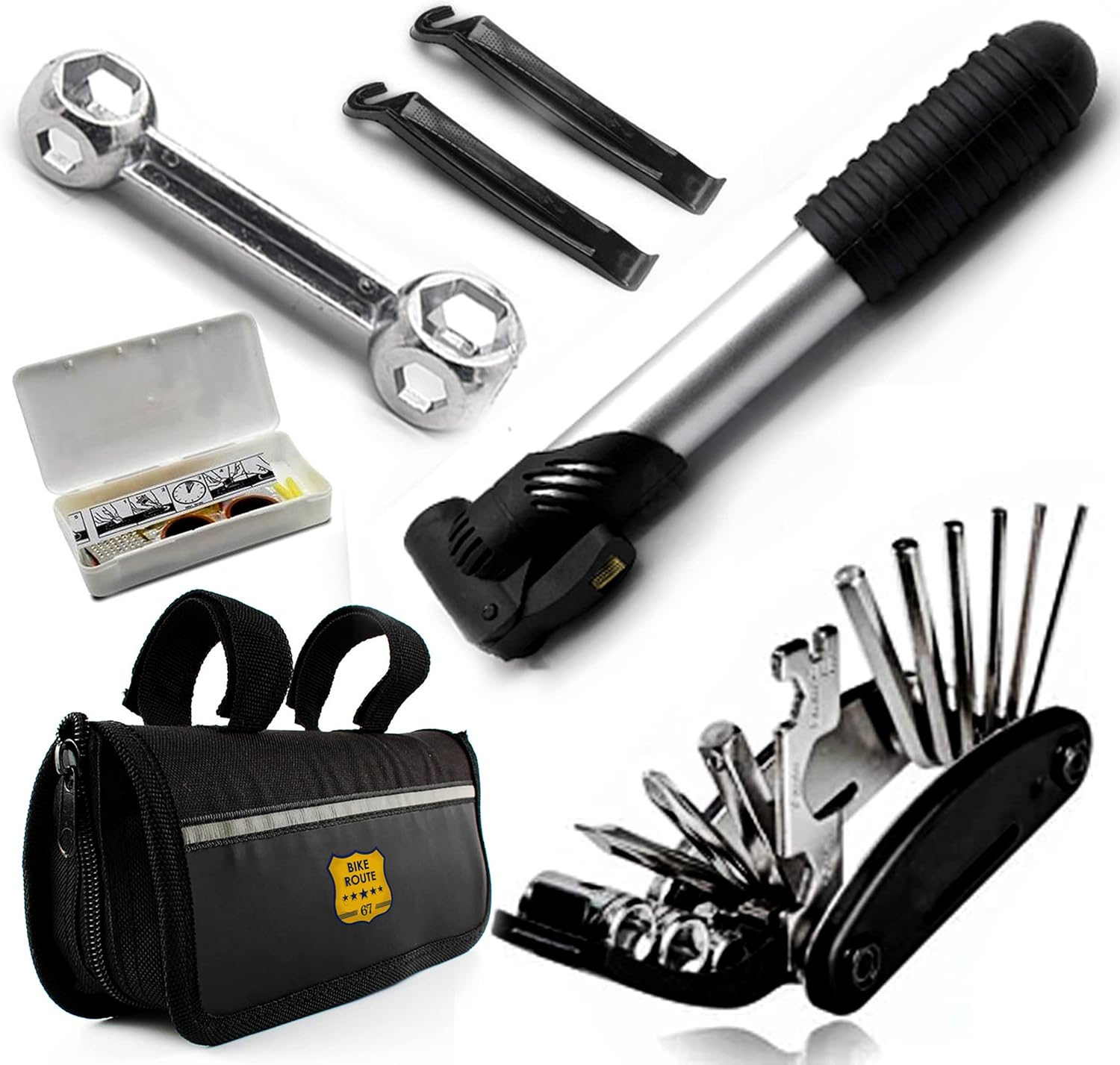 Amazon.com : Bike route 67 Bike Accessories,Bike Repair kit,Self-Tube ...