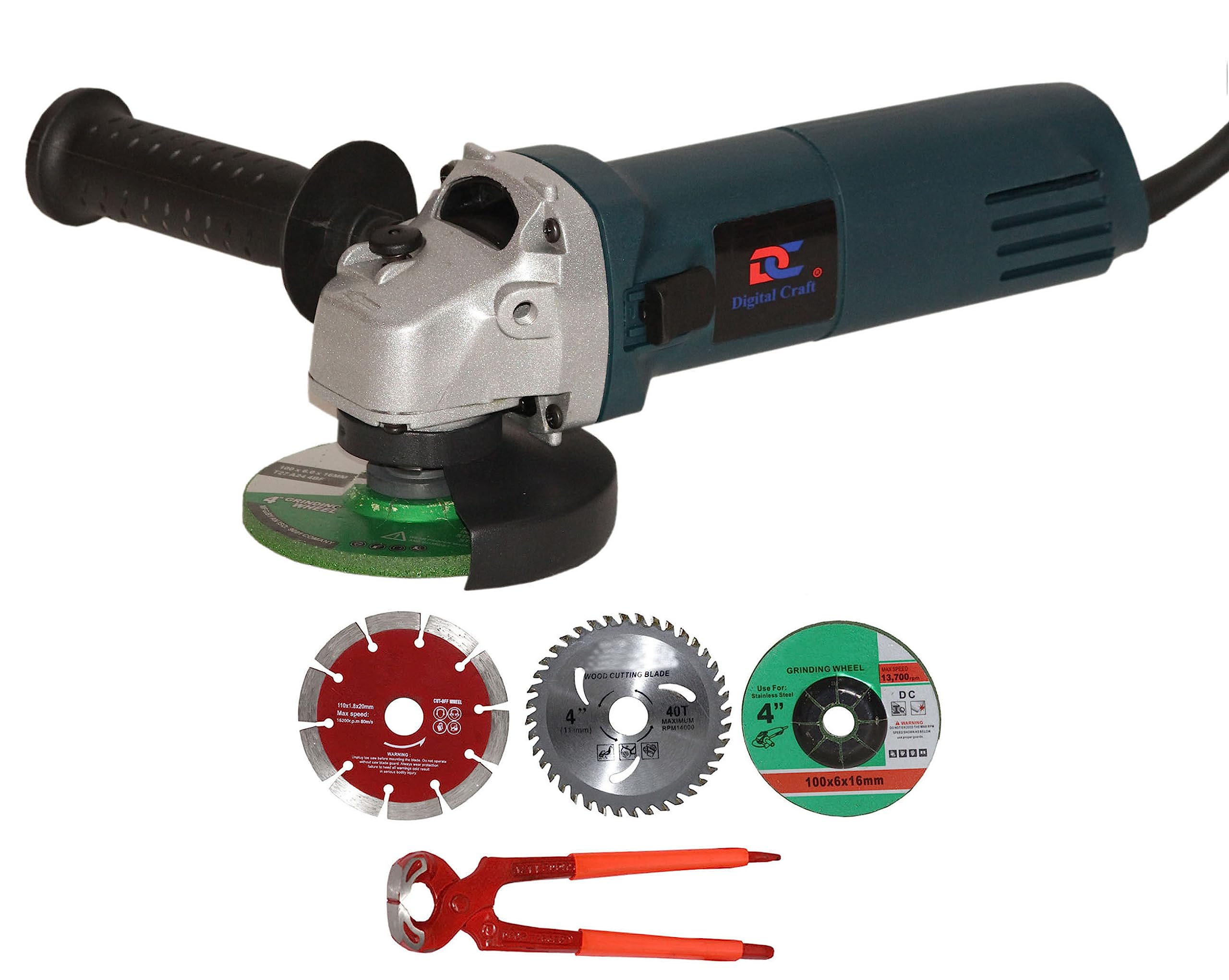 Digital Craft 100mm Electric Angle Grinder Machine Angular Power Tool ...