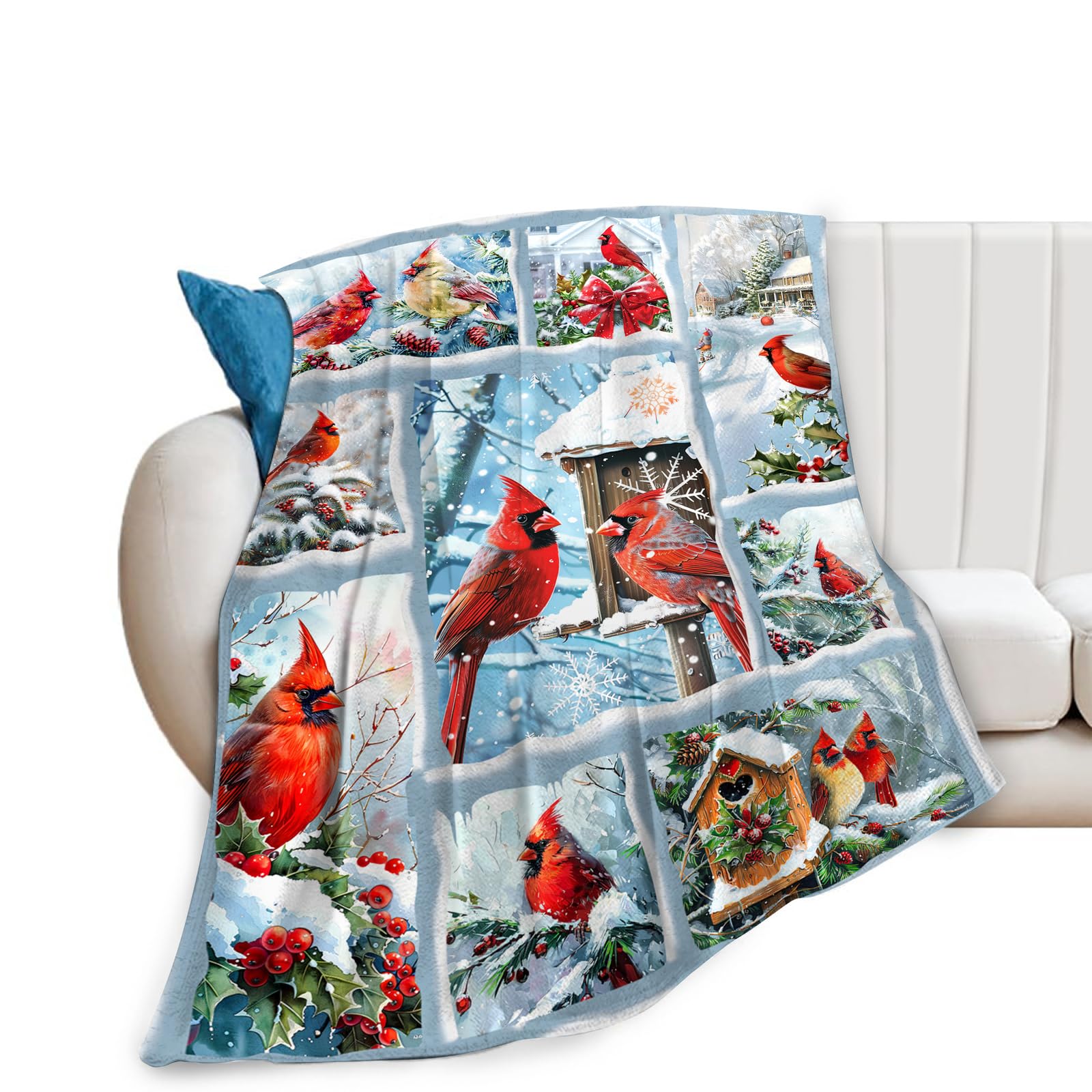 Amazon.com: Red Bird Throw Blanket Ultra Soft Warm Flannel Fleece ...