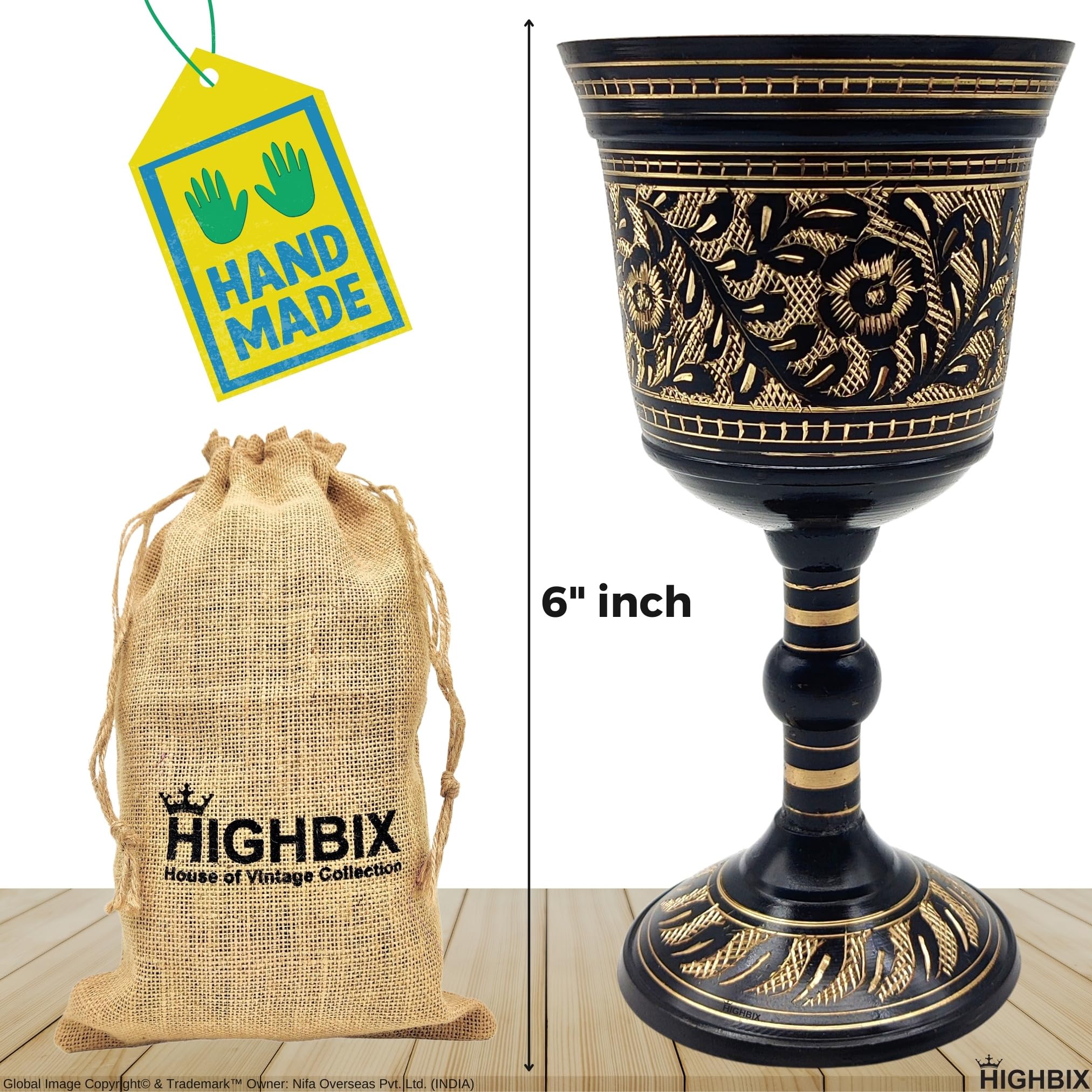 Snapklik.com : HIGHBIX Royal Wine Goblet Solid Brass Handmade Premium ...