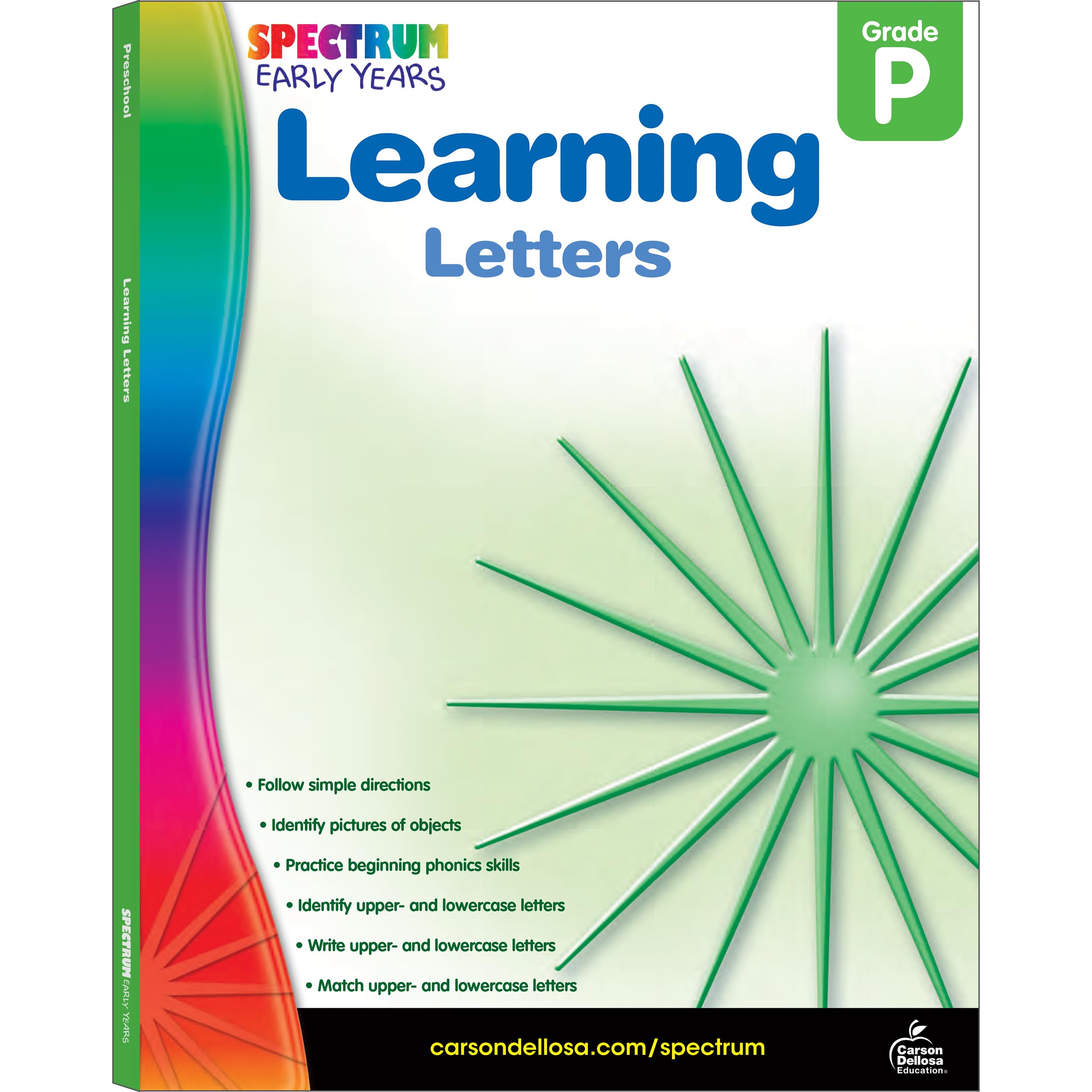 Snapklik.com : Spectrum Learning Letters Preschool Workbook, Pre K ...
