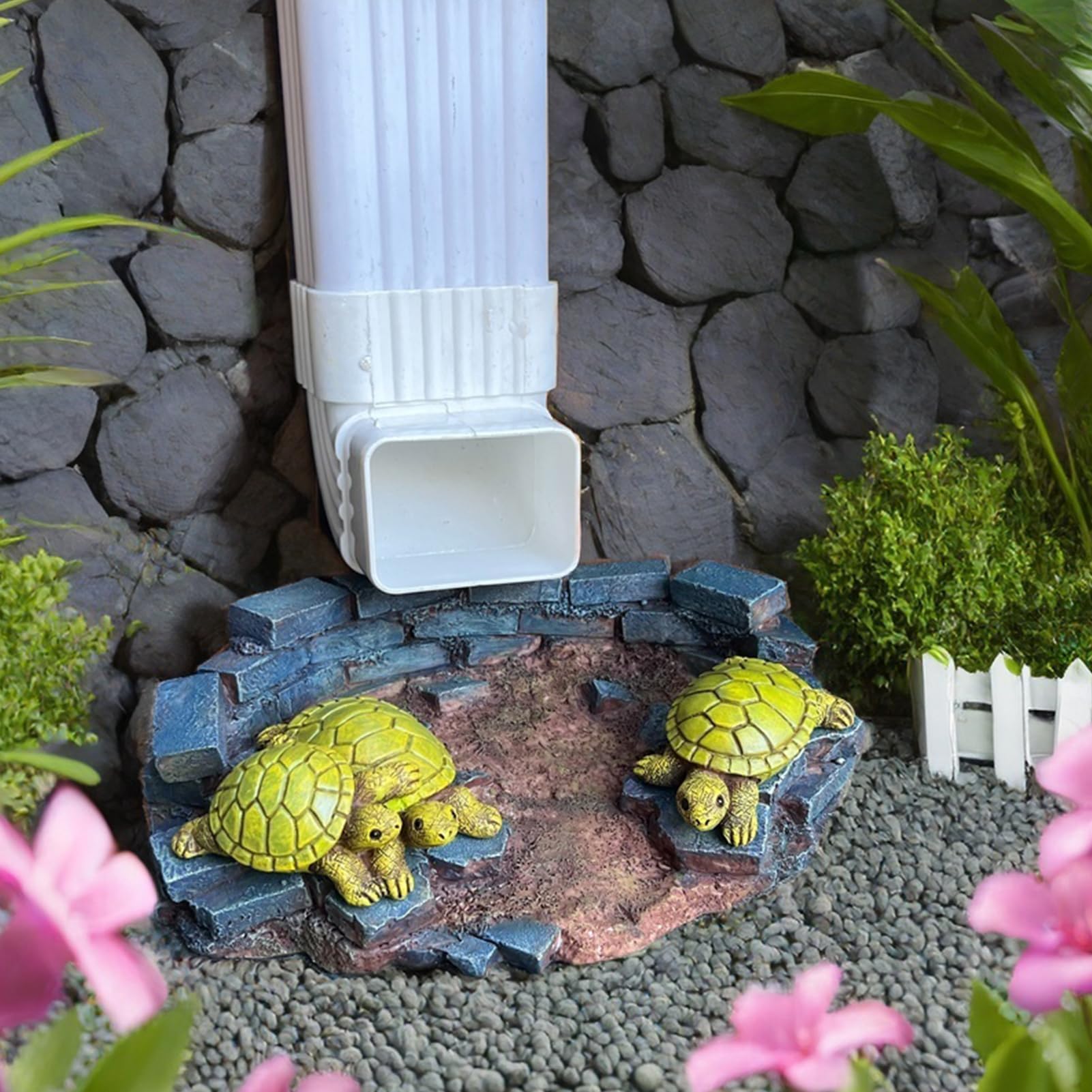 Amazon.com: Rain Gutter Downspout Splash Block Turtle Statue, Gutter ...