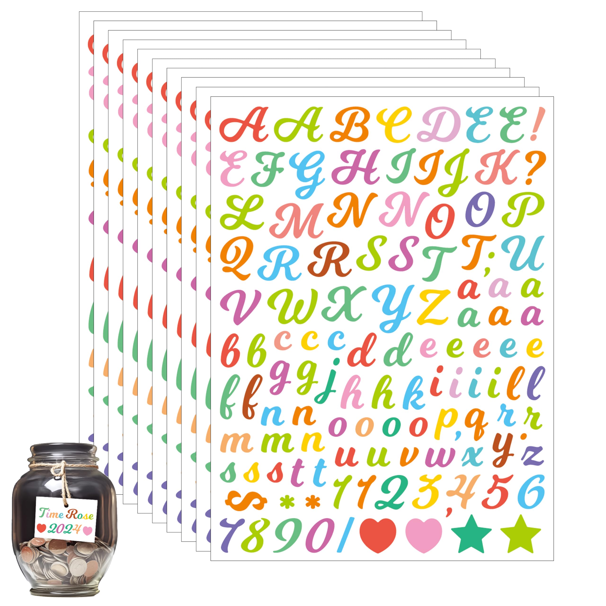 Lowercase Letter Stickers BLACK SCRIPT LETTERS Peel Off Stickers 8mm