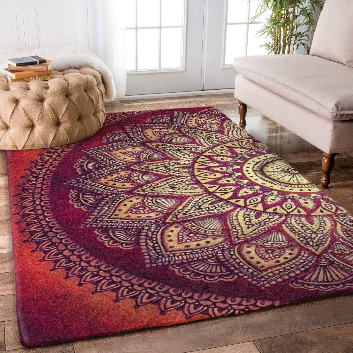 Amazon.com: Paisley Area Rugs, Indian Tribal Paisley Mandalas Pattern ...