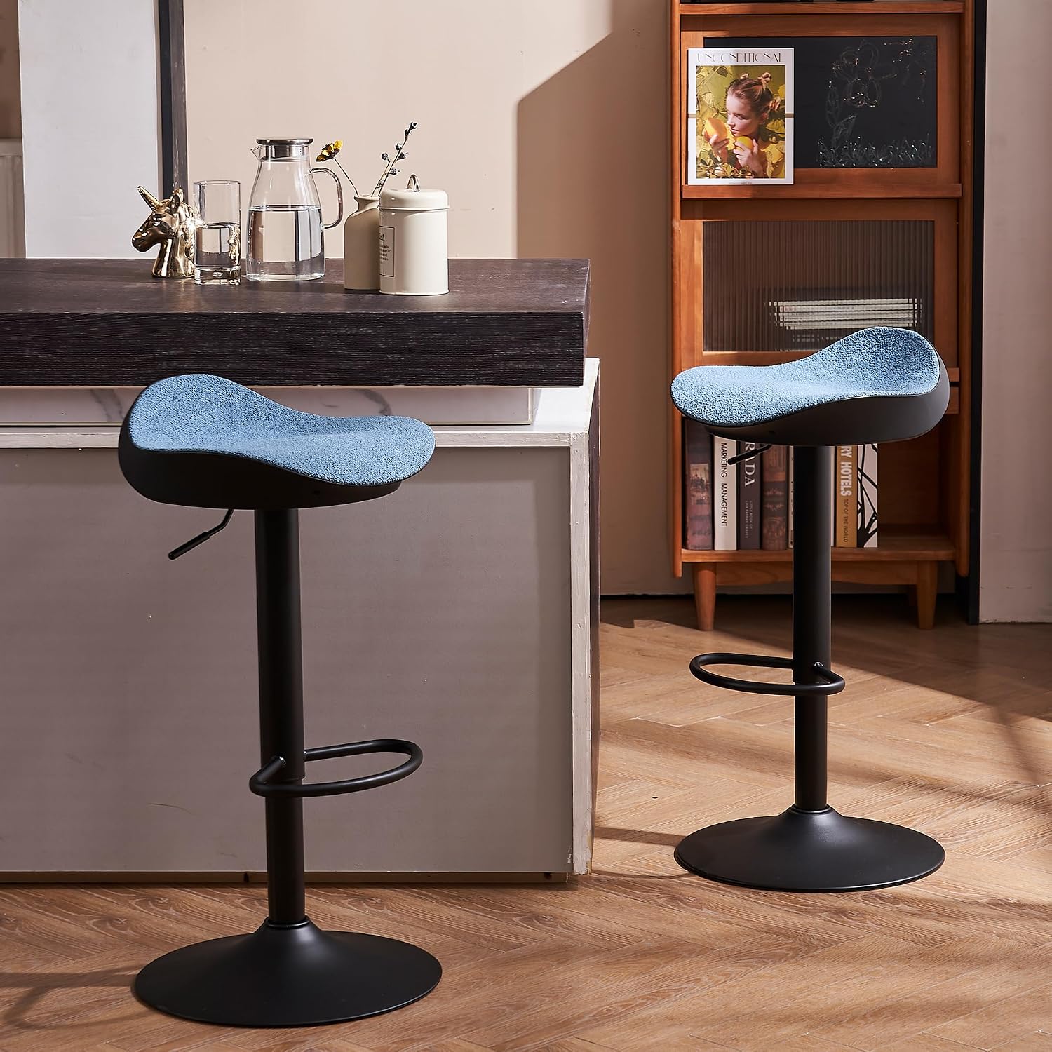 Amazon.com: YOUNIKE Bar Stools Set of 2 Counter Height Barstools for ...