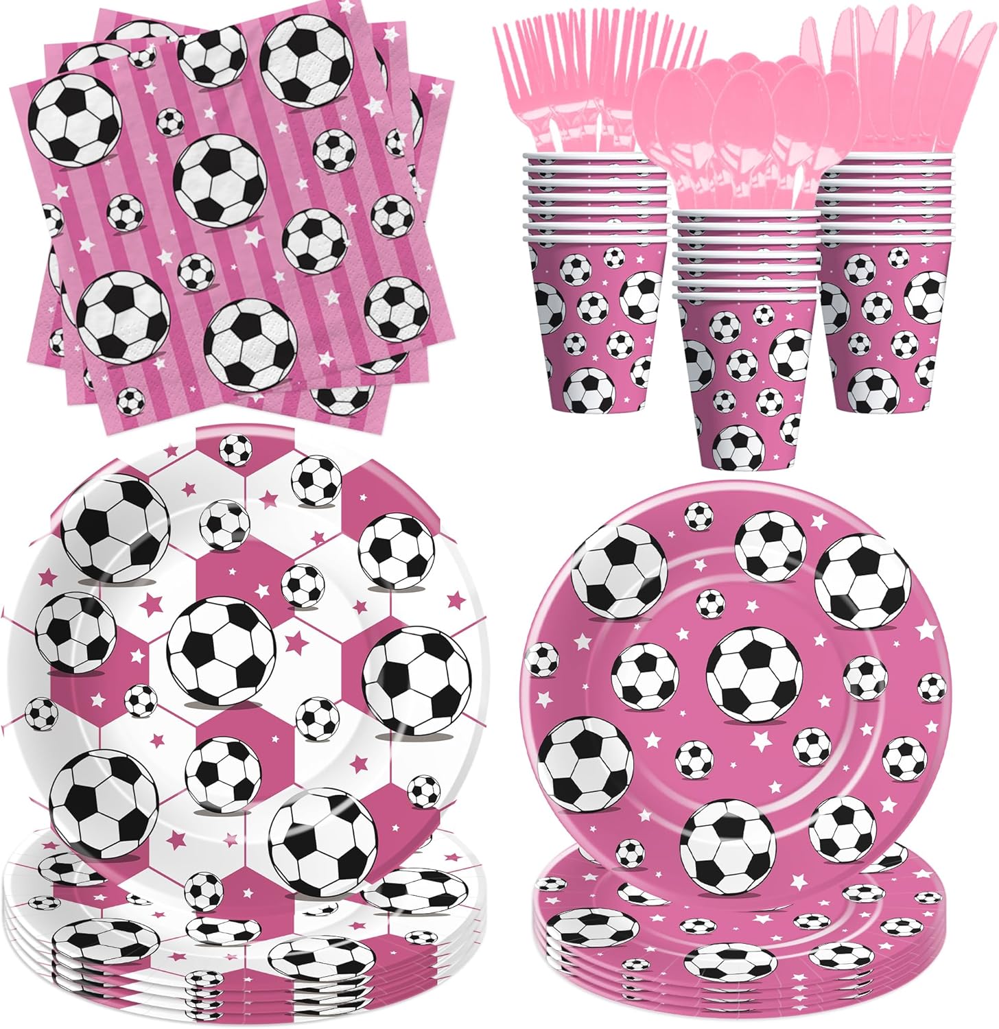 Amazon.com: Xenorik Soccer Party Decorations Tableware Girls for ...