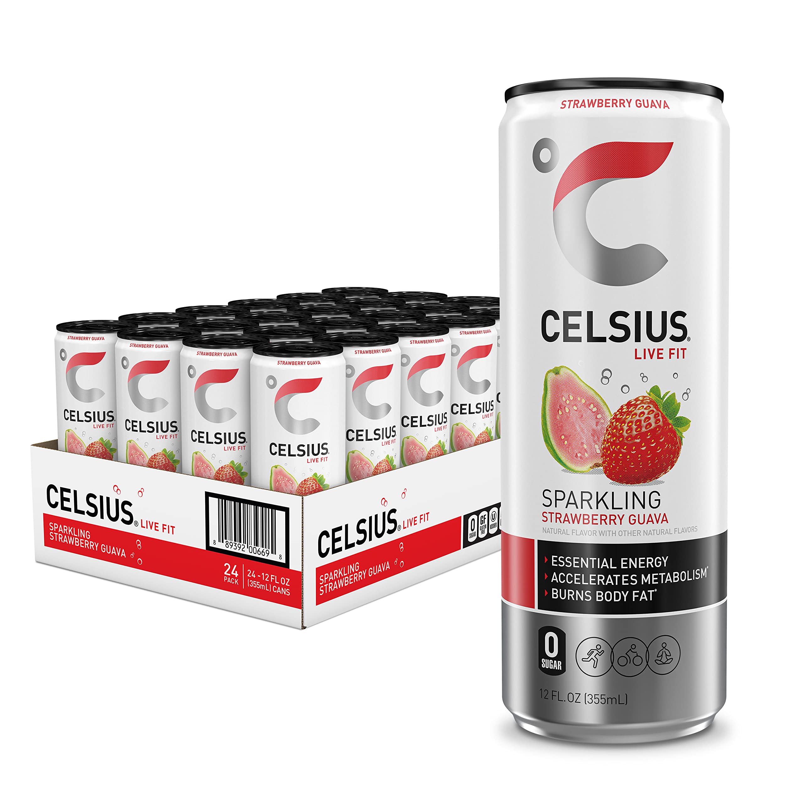 Amazon.com : CELSIUS Sparkling Strawberry Guava, Functional Essential ...
