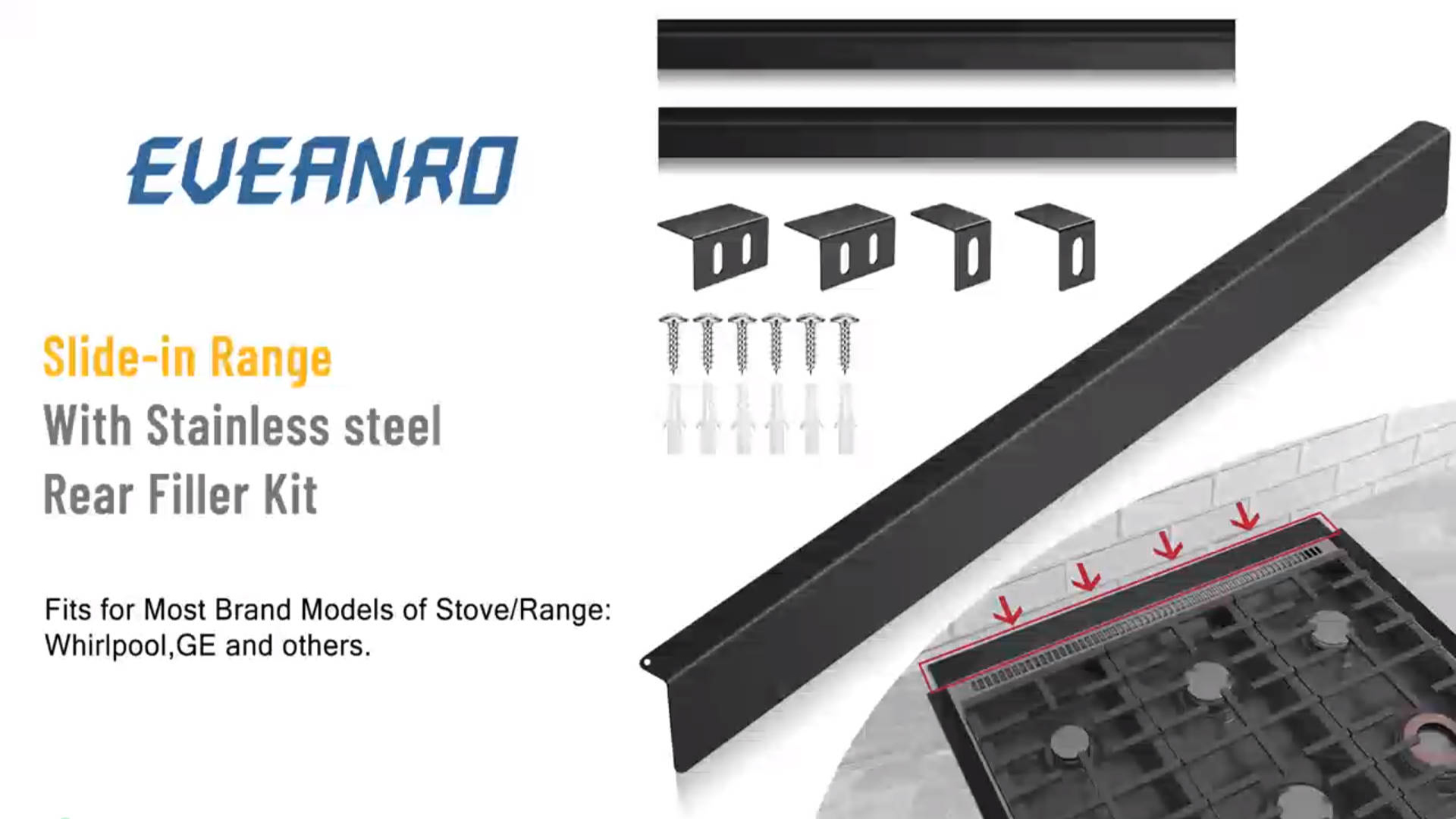 Watch Eveanro Slide-in Range Rear Filler Kit Installation on Amazon Live