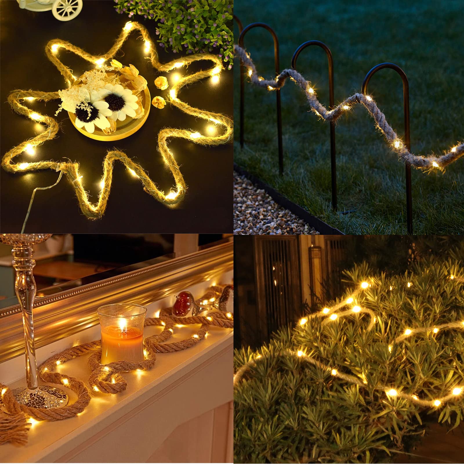 Diy Garden String Lights Smart Garden Solar Powered 40 LED Outdoor