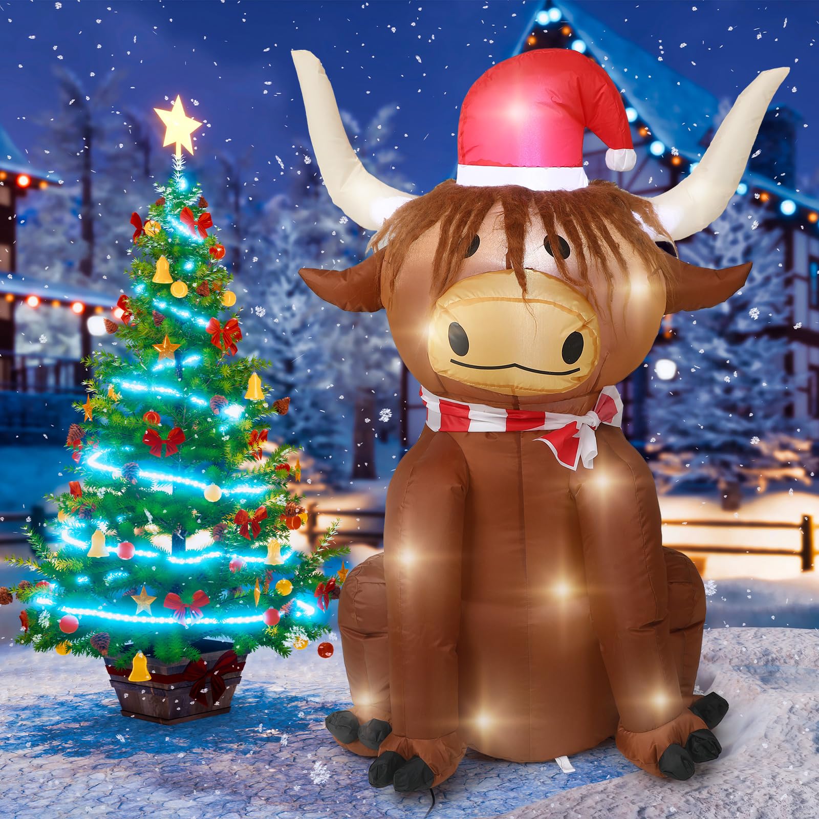 Amazon.com: Cinnvoice 3.5 ft Christmas Inflatable Scottish Highlander ...