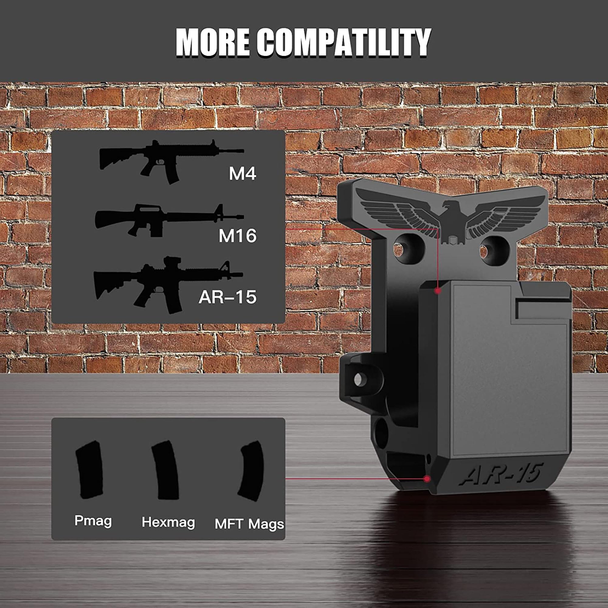 Snapklik.com : 2-Pack AR15 Wall Mount For 223/5.56 Rifle+Magazine, AR ...