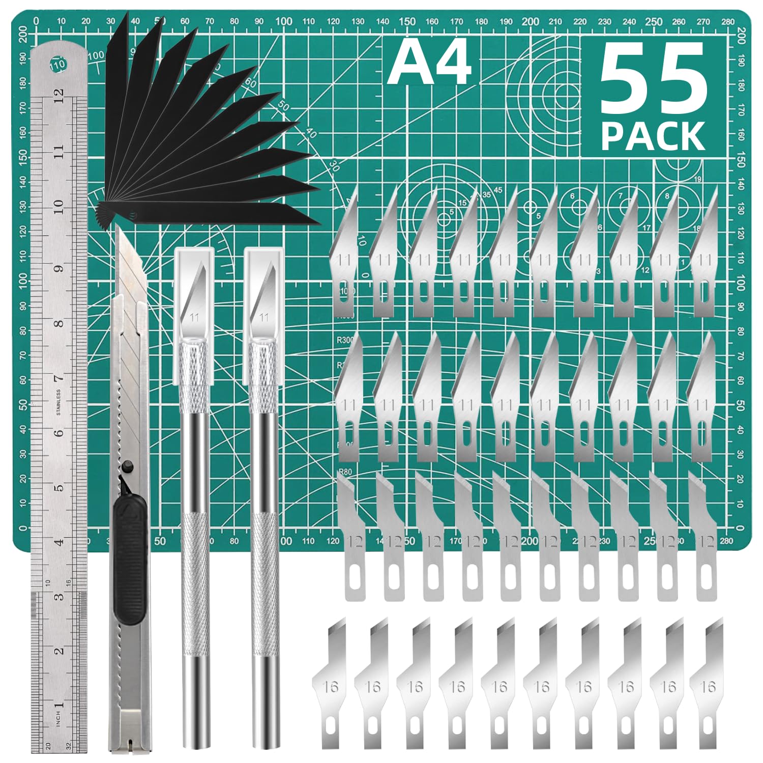 Amazon.com: Exacto Knife Set, Craft Cutting Mat Kit, 55 PCS Precision ...