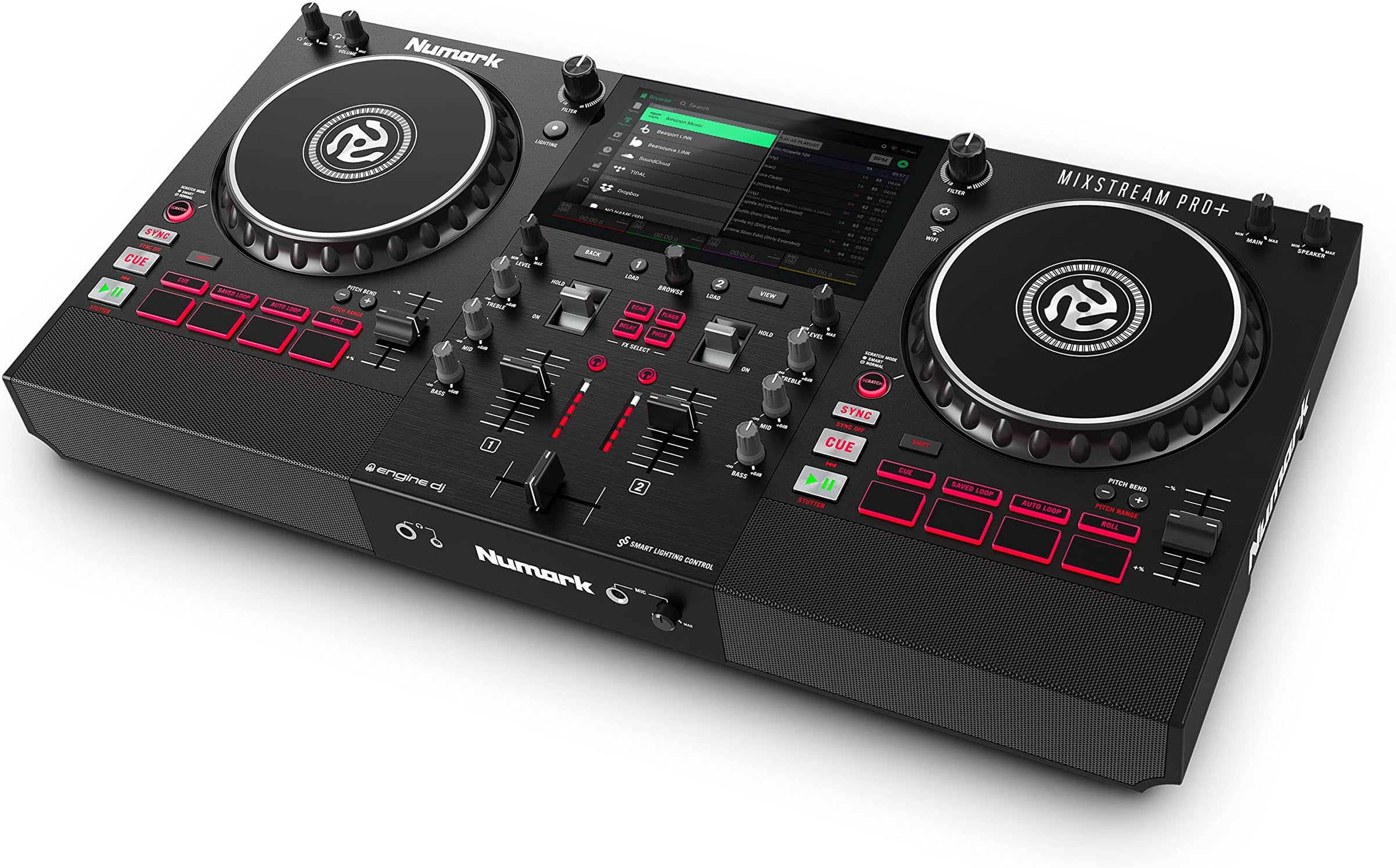 Numark Mixstream Pro Go - Standalone DJ-Controller mit Akku, DJ-Mixer, Lautsprechern, Amazon ...