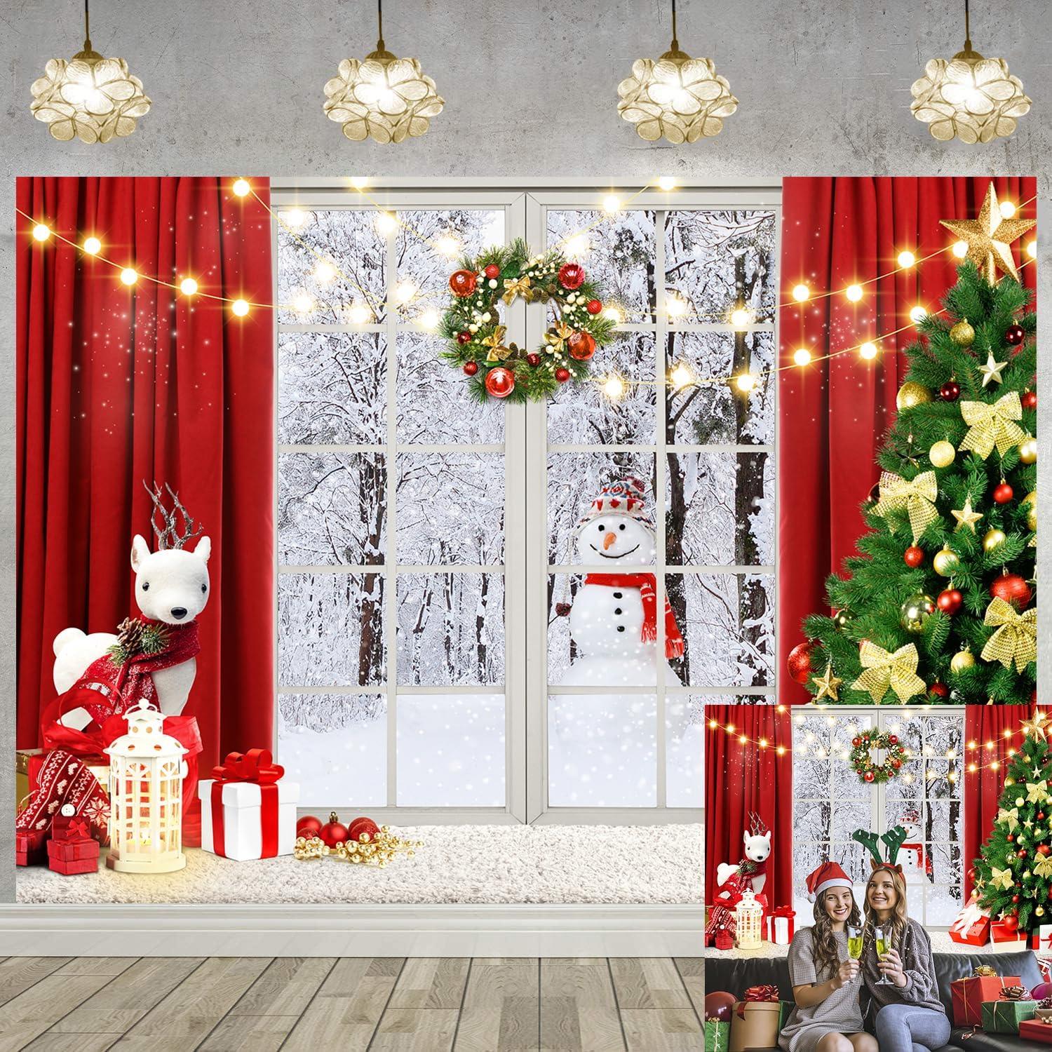 Amazon.com : Kate 7×5ft Christmas Backdrop Photography Winter Window ...