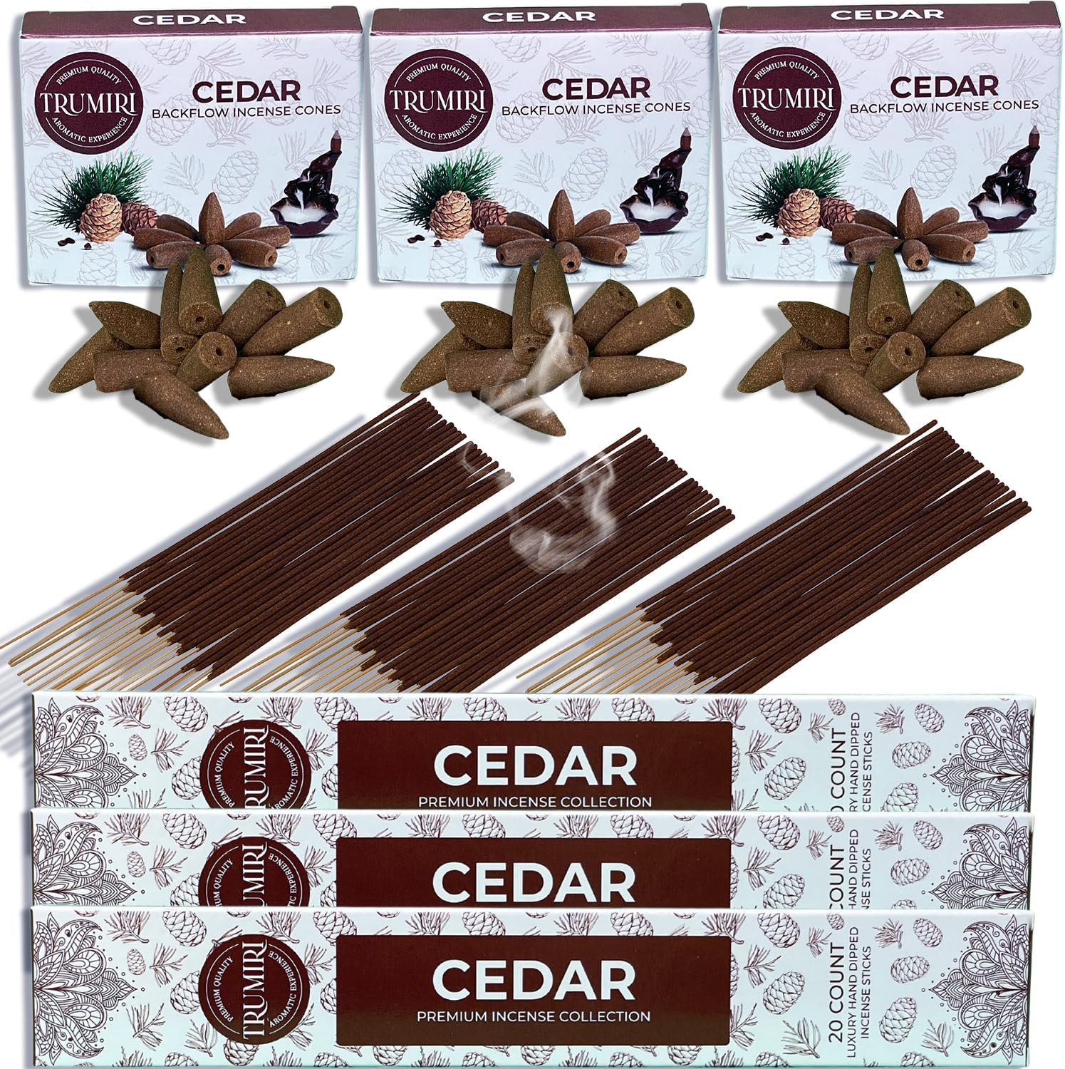 Amazon.com: Cedar Incense Sticks & Backflow Incense Cones for Waterfall ...