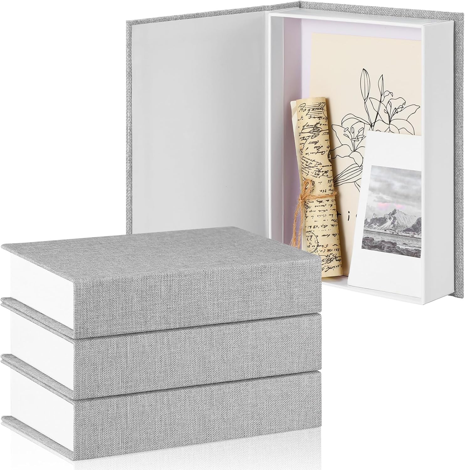 Amazon.com: Geyoga 6 Pcs Fake Books for Decoration Linen Faux Modern ...