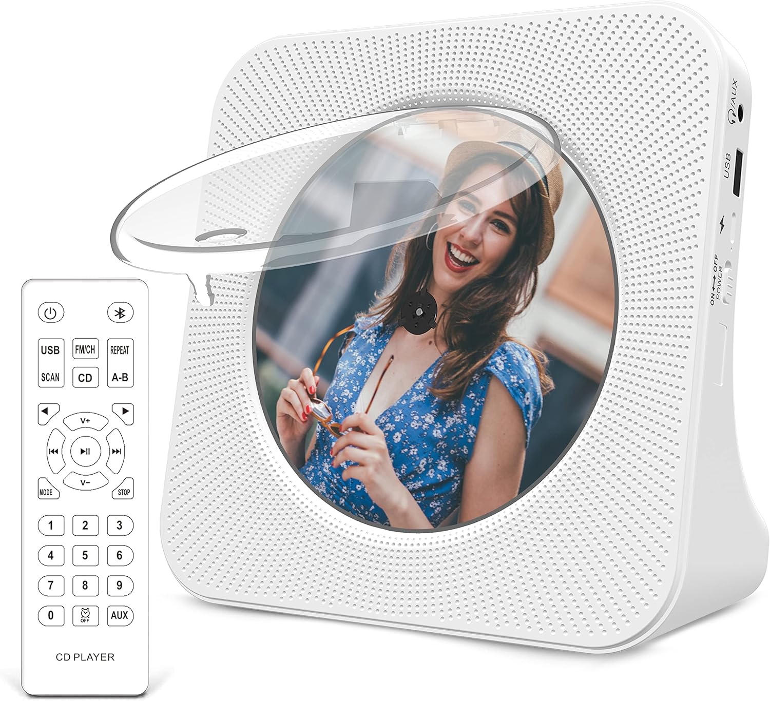 Amazon.com: CD Player Protable, Bluetooth with FM Transmitter, Anti ...