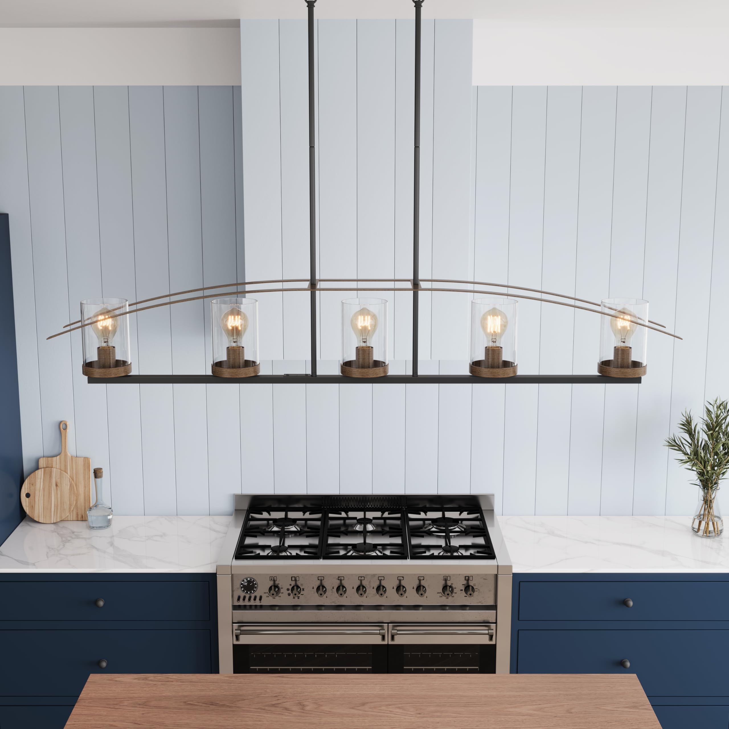 Rod Iron Kitchen Island Lighting 48.5"L Zamora 3 Lt Kitchen Island