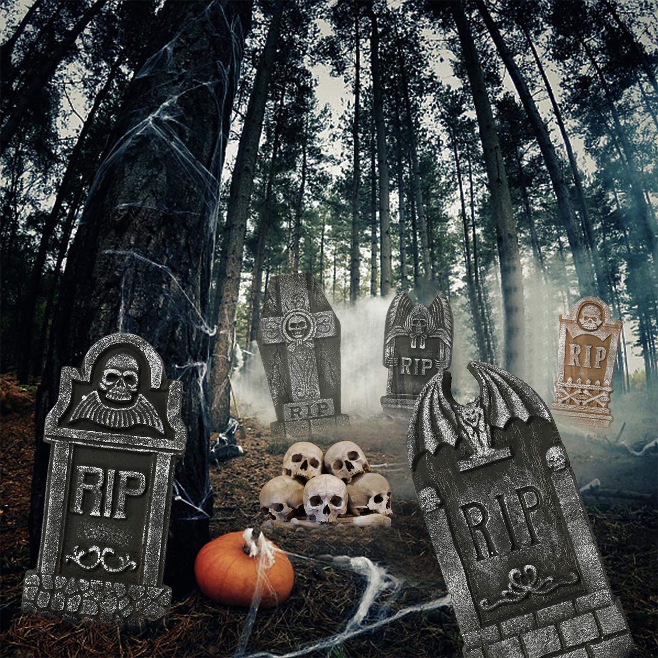 Snapklik.com : Set Of 5 Pack Halloween Foam RIP Graveyard Tombstones ...