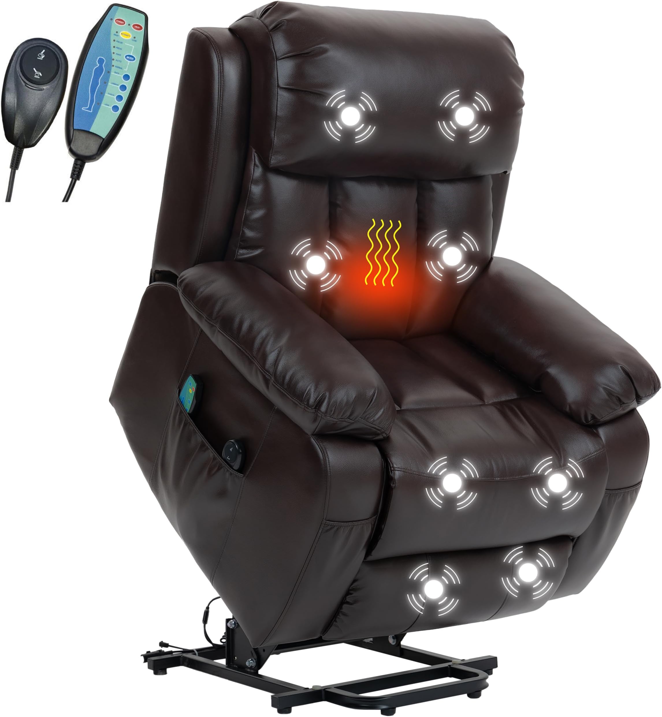 Blisswood Recliner Armchair, 8 Point Heated Electric Massage Sofa Chair ...