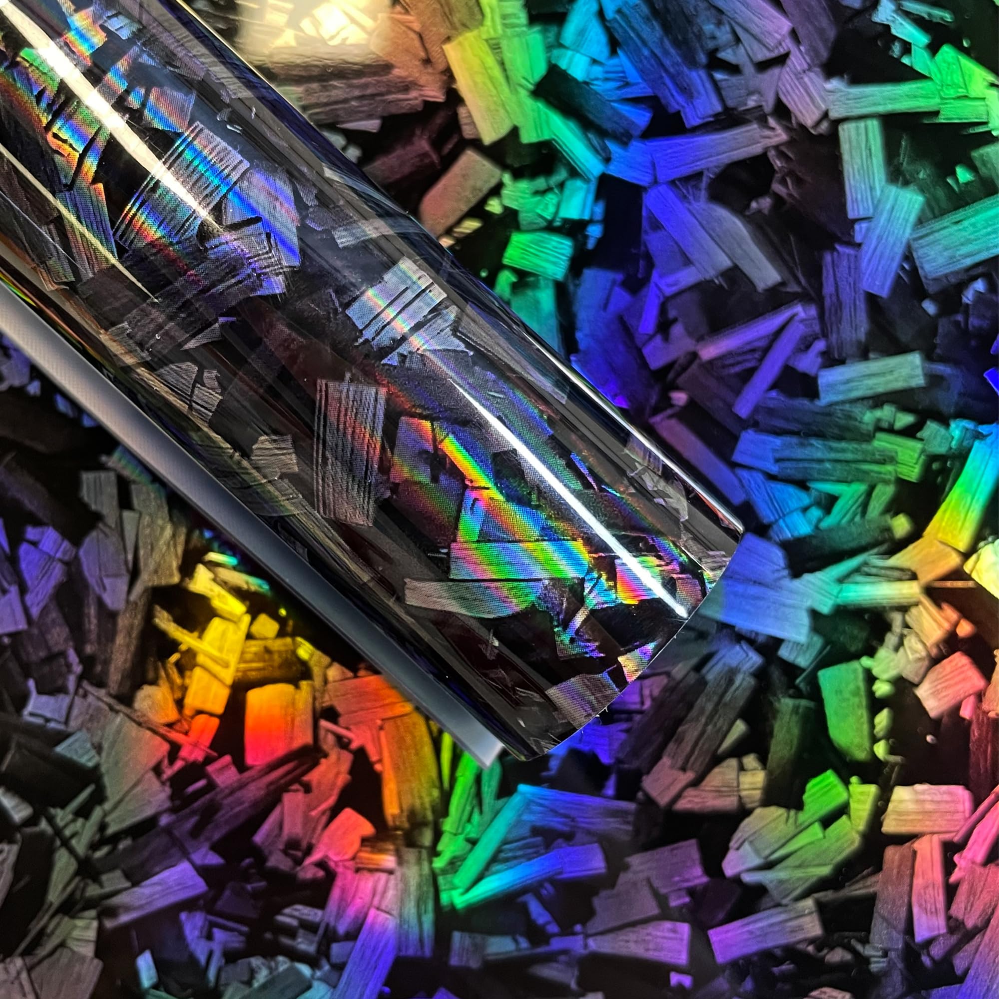 Amazon.com: Lypumso Holographic Forged Carbon Fiber Vinyl Wraps, Silver ...