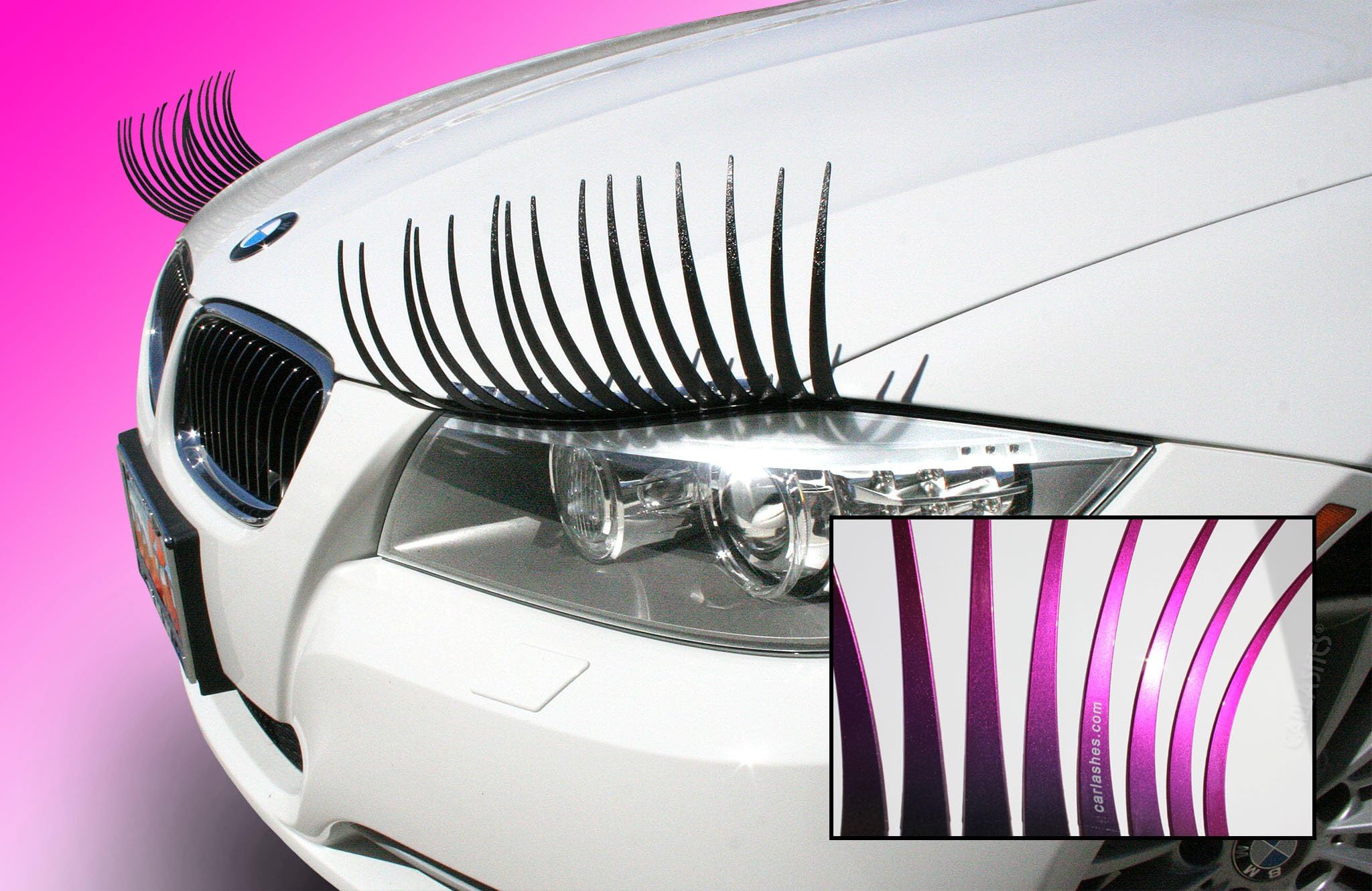 Amazon.com: CarLashes Ombre Shaded PINK Car Eyelashes, Special Edition ...