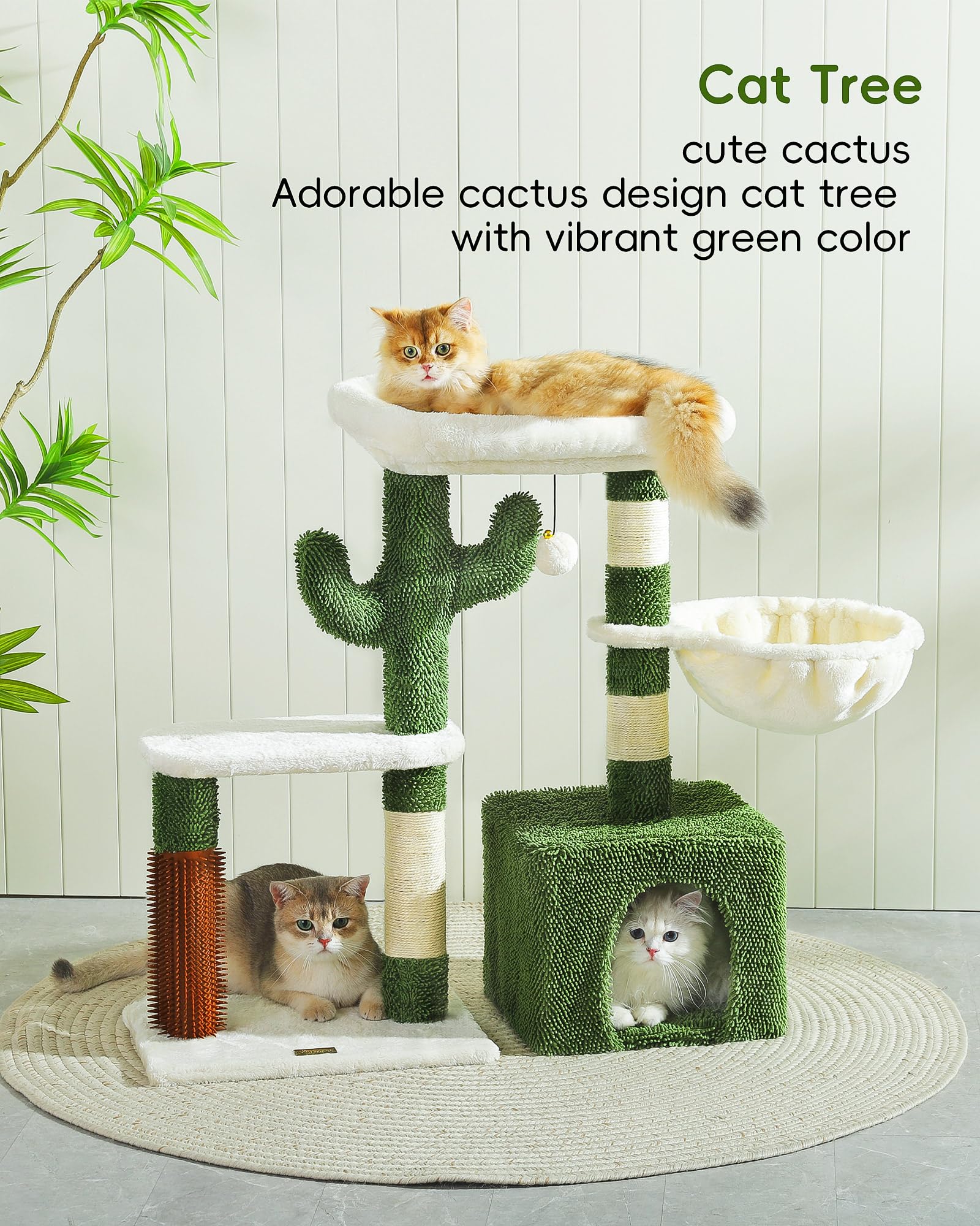 Snapklik.com : Hoopet Cat Tree,32 Inch Cute Cactus Cat Tower For Indoor ...
