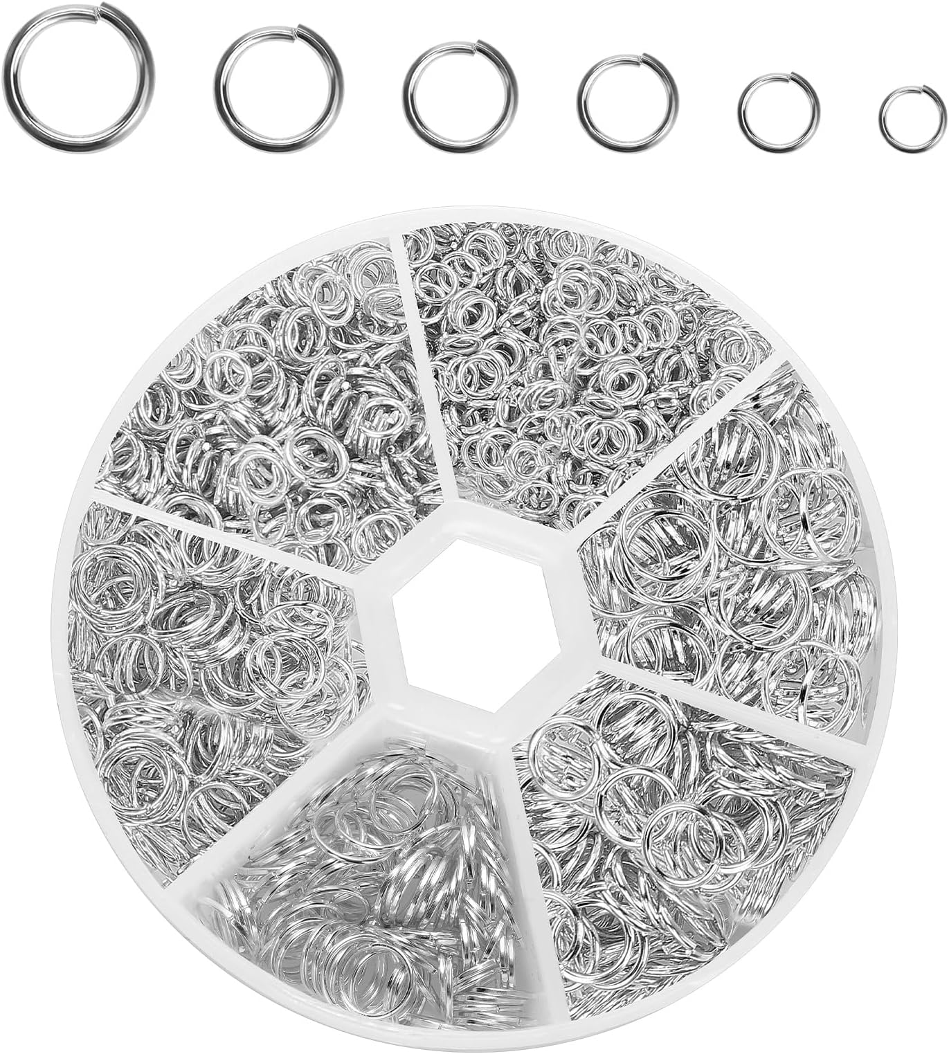 Amazon.com: COMNICO Open Jump Rings, 1950Pcs O Ring Connectors Silver ...
