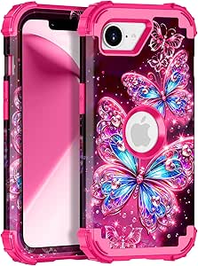 Amazon.com: Miqala for iPhone 16e Case 2025,Glow in The Dark Three Layer Heavy Duty Shockproof ...