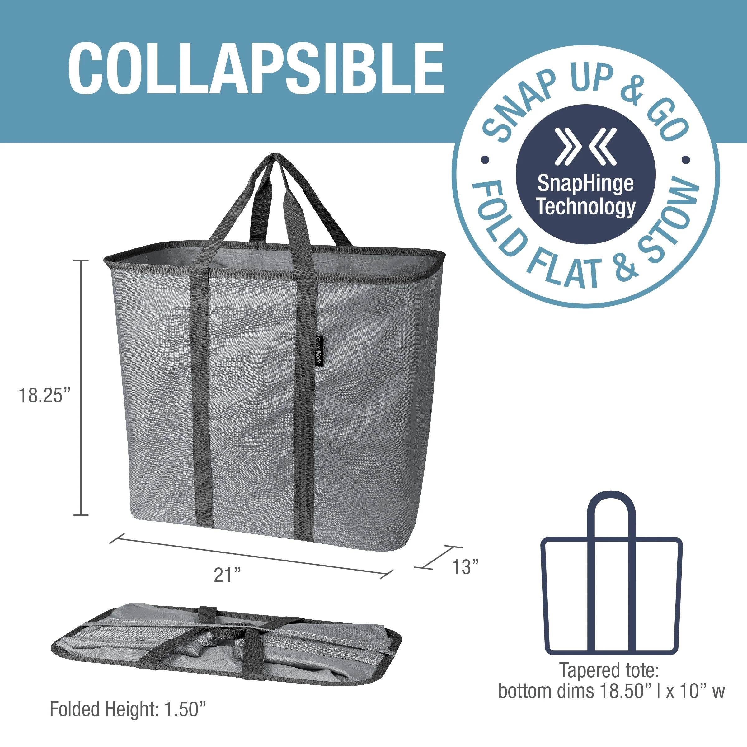 Snapklik.com : Collapsible Laundry Caddy - Gray Charcoal 2-Pack 64L ...