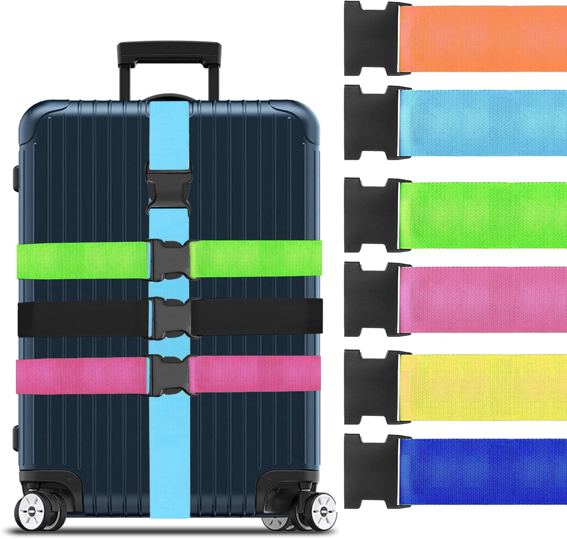 6 Pack Luggage Straps for Suitcase Straps,Personalised Luggage Straps ...