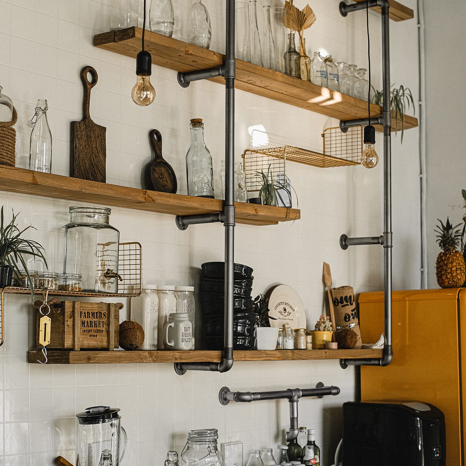 Industrial Shelf Brackets 1/2 Inch Pipe Fitting Tees - 10 Pack Cast ...