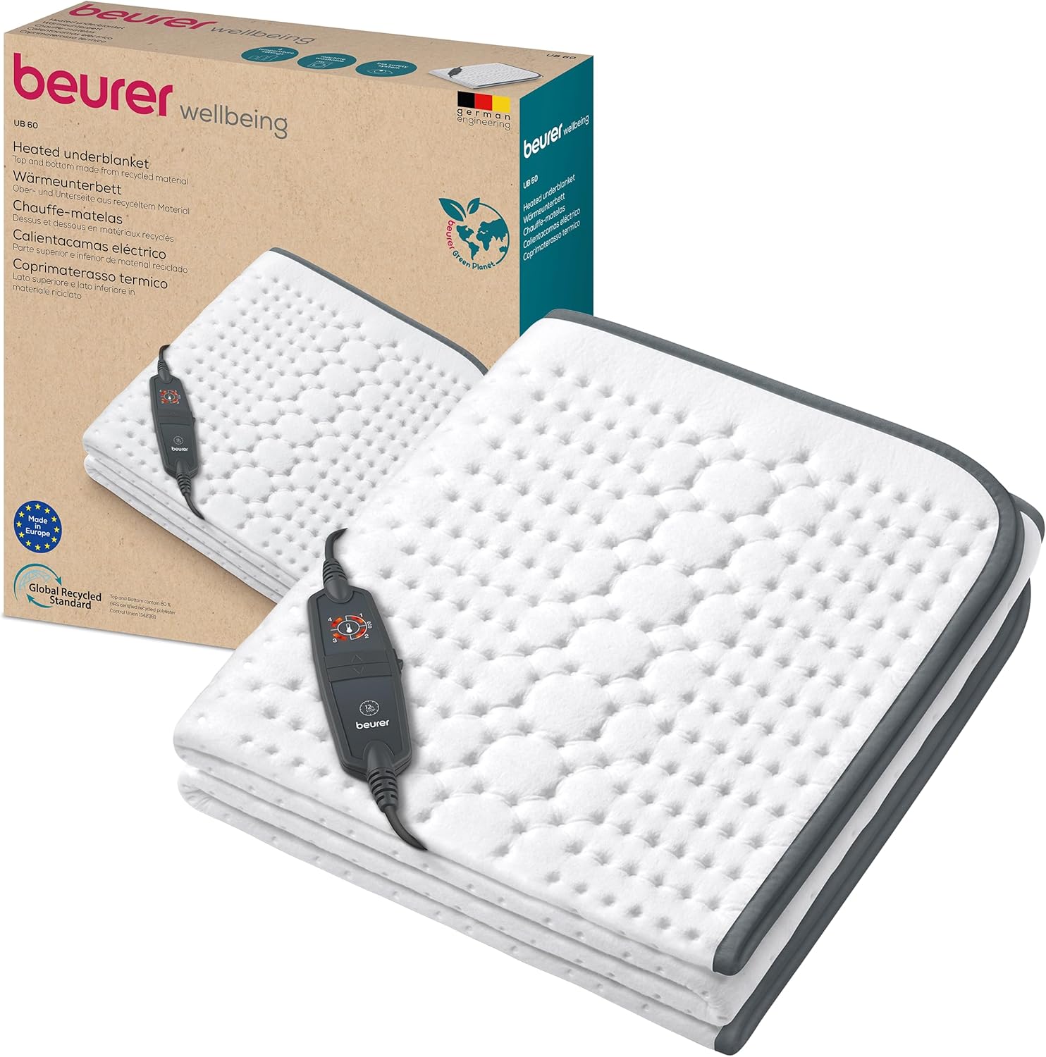 Beurer UB 60 Green Planet Wärmeunterbett, Made in Europe, Ober- und ...
