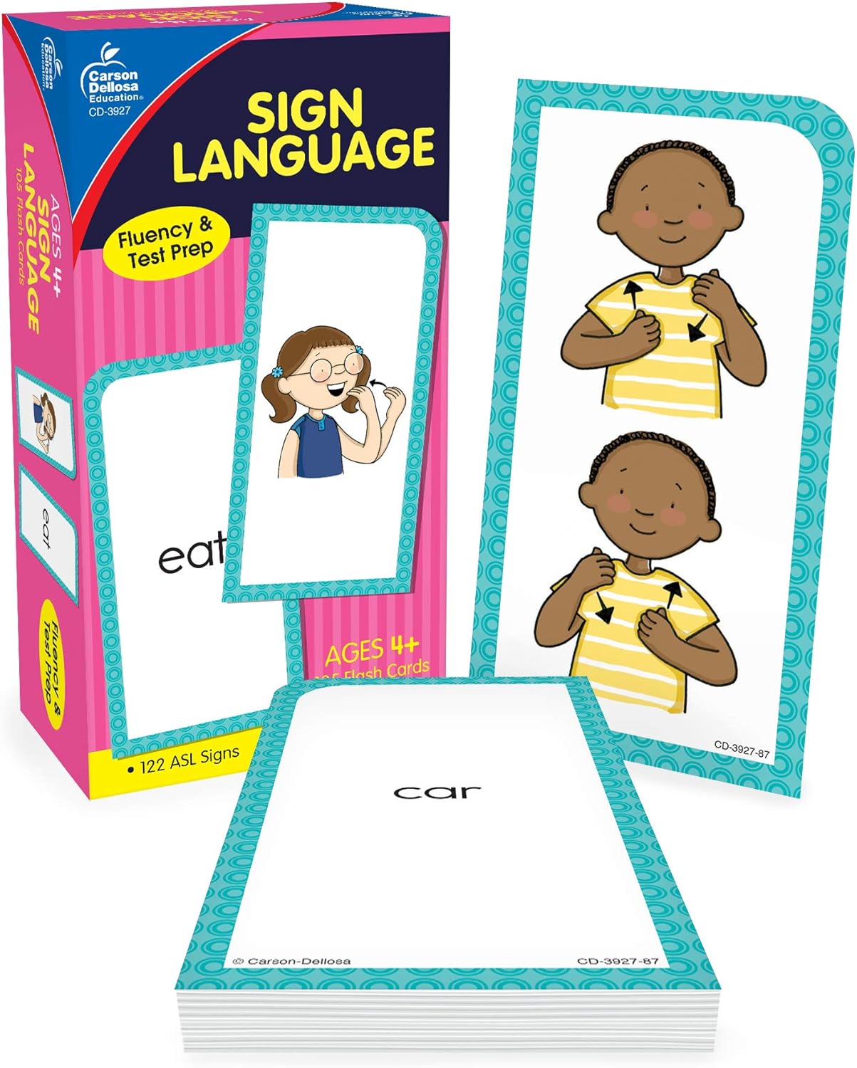 Amazon.com: Carson Dellosa 104 American Sign Language Flash Cards for ...
