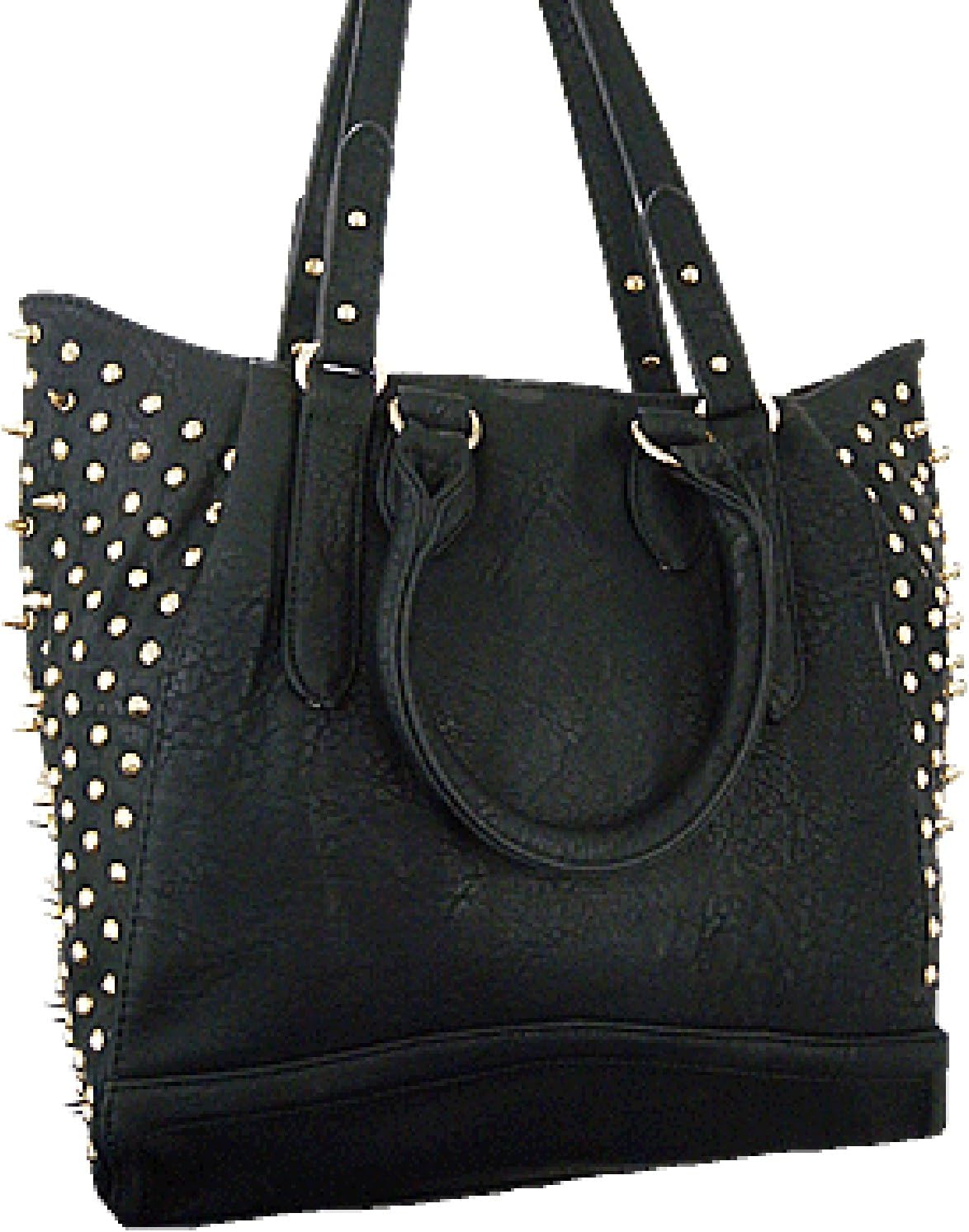 Fabulous & Hot! Spike Studded Shoulder Bag Purse (Black): Handbags ...