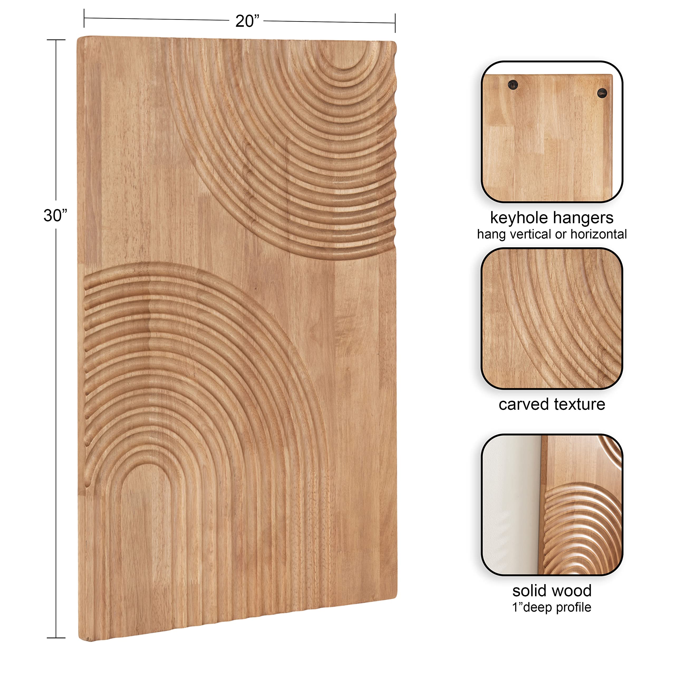 Kate and Laurel Furrow Modern Arches Rectangle Wooden Art Plaque with ...