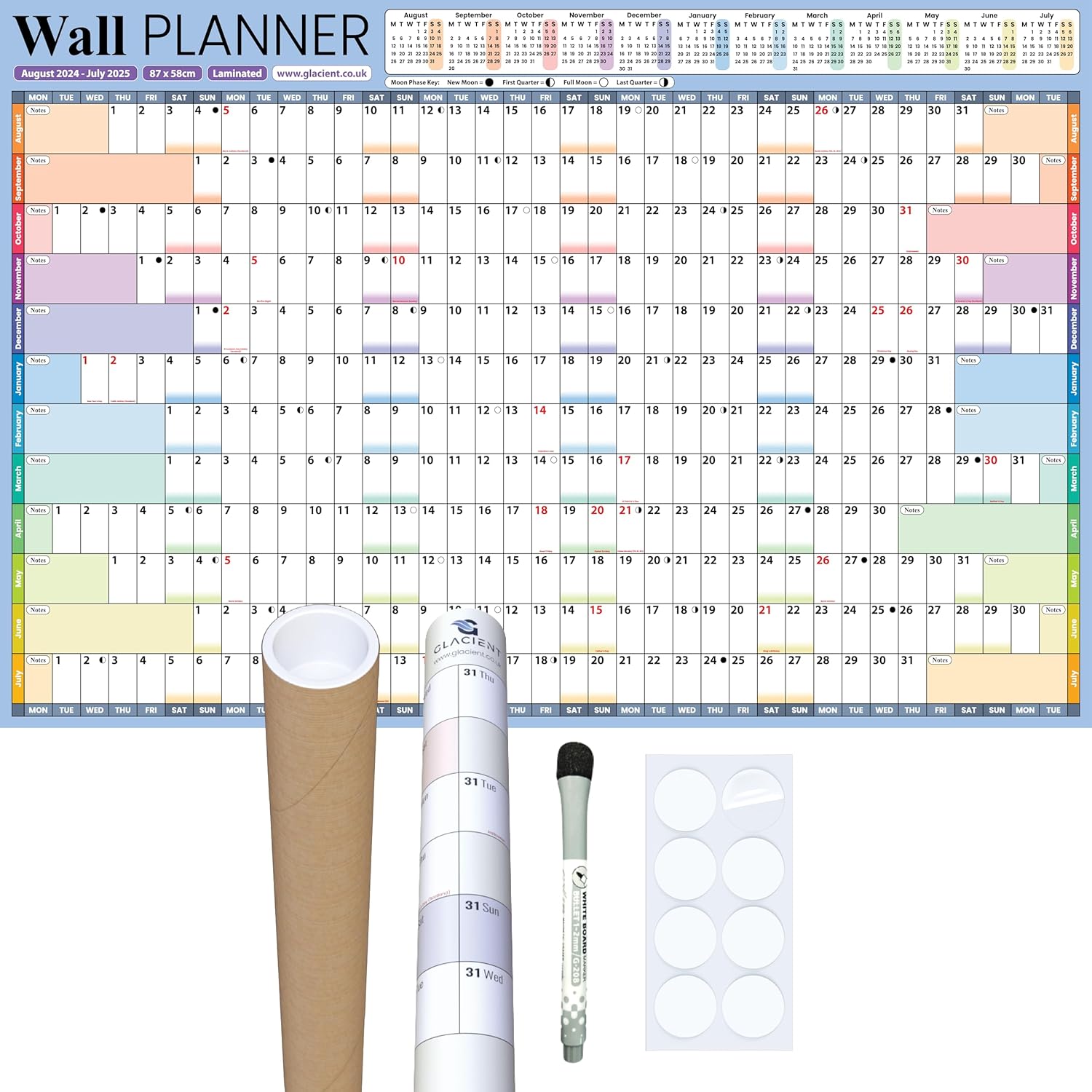Academic Wall Planner Set 2024-2025 Large A1 (87 x 58cm) Laminated ...