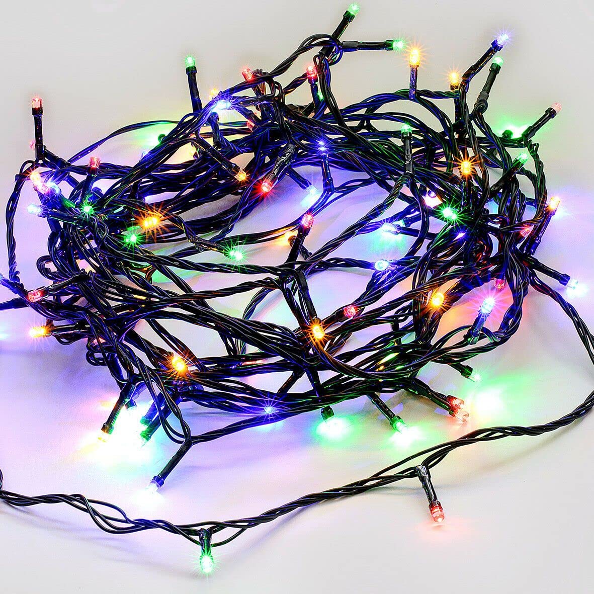 Lexi Lighting 520 LEDs Fairy Lights Chain, Multicolor Light, Dark Cable ...