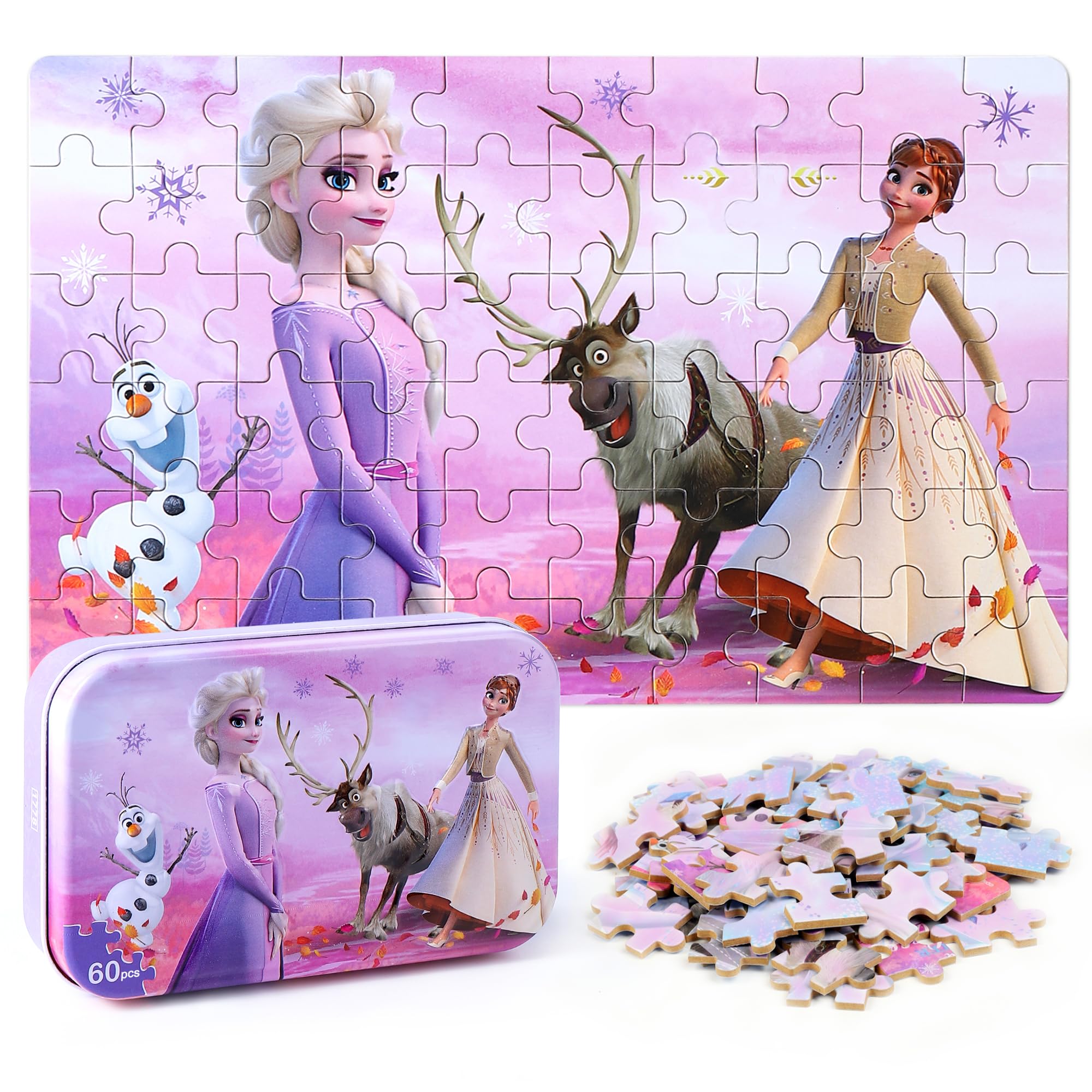 Amazon.com: LELEMON Pretty Puzzles for Kids Ages 4-8, 60 Piece Snowmen ...