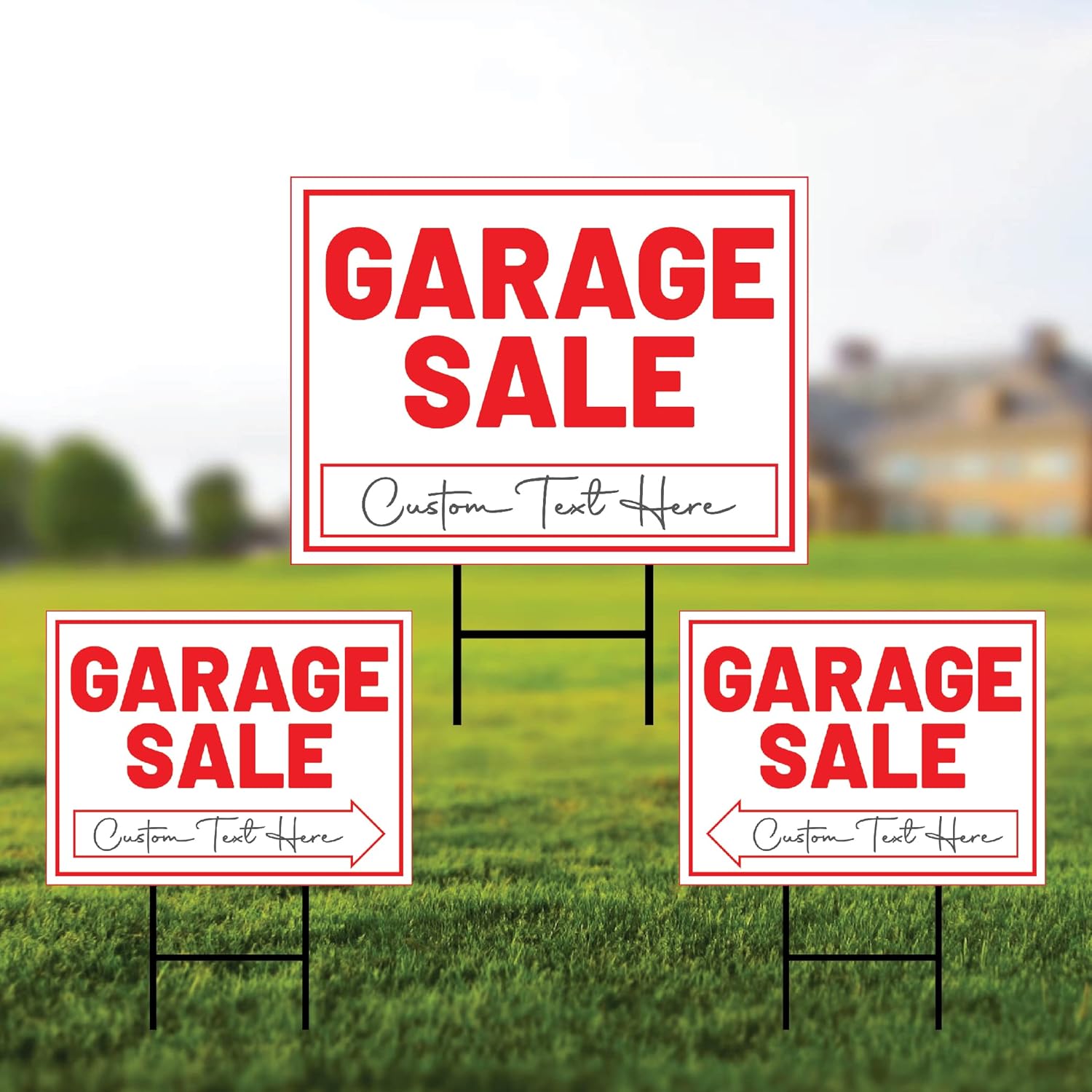 Garage Sale Yard Sign (3 Pack) - Coroplast Double Sided Waterproof ...