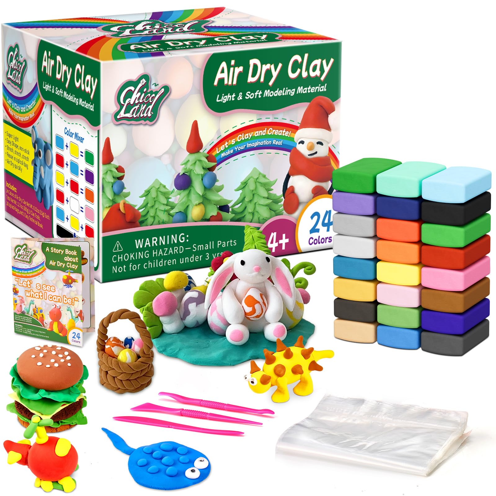 Amazon.com: Chico Land Clay Kit - 24 Colors Air Dry Clay, Gift for Boys ...