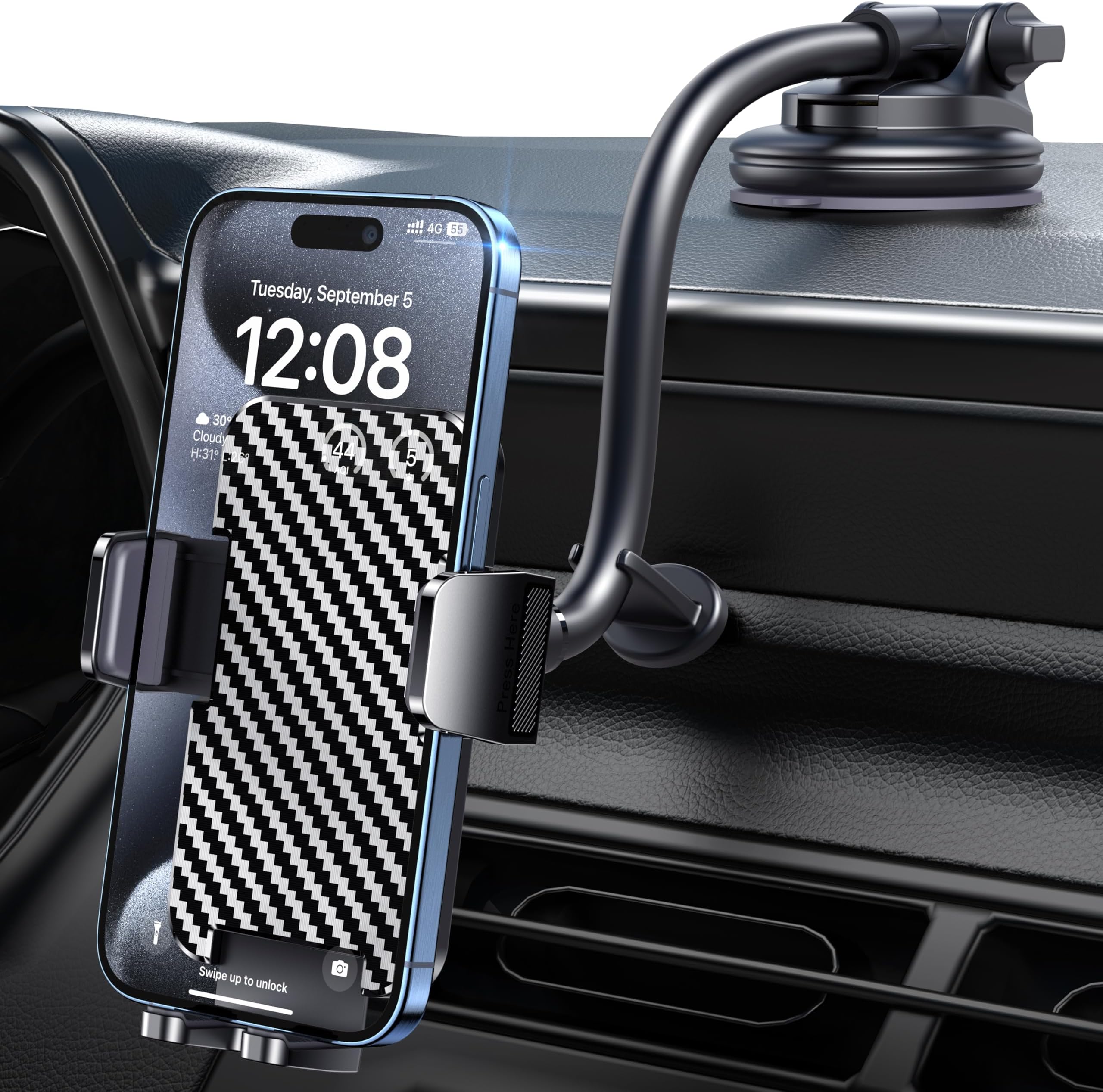 Amazon.com: BIPOPIBO Phone Holders for your Car [Long Flexible Neck ...