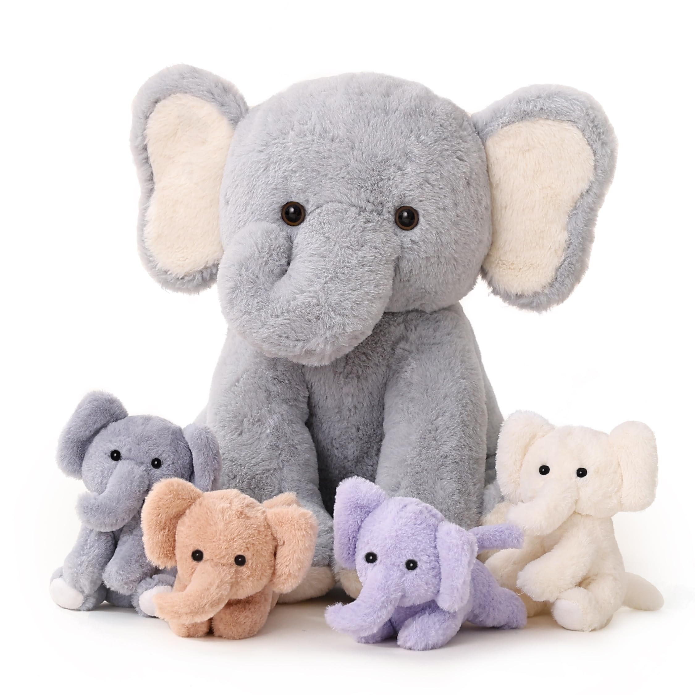 Amazon.com: 5 Pieces Elephant Stuffed Animals for Girls,1 Mommy ...