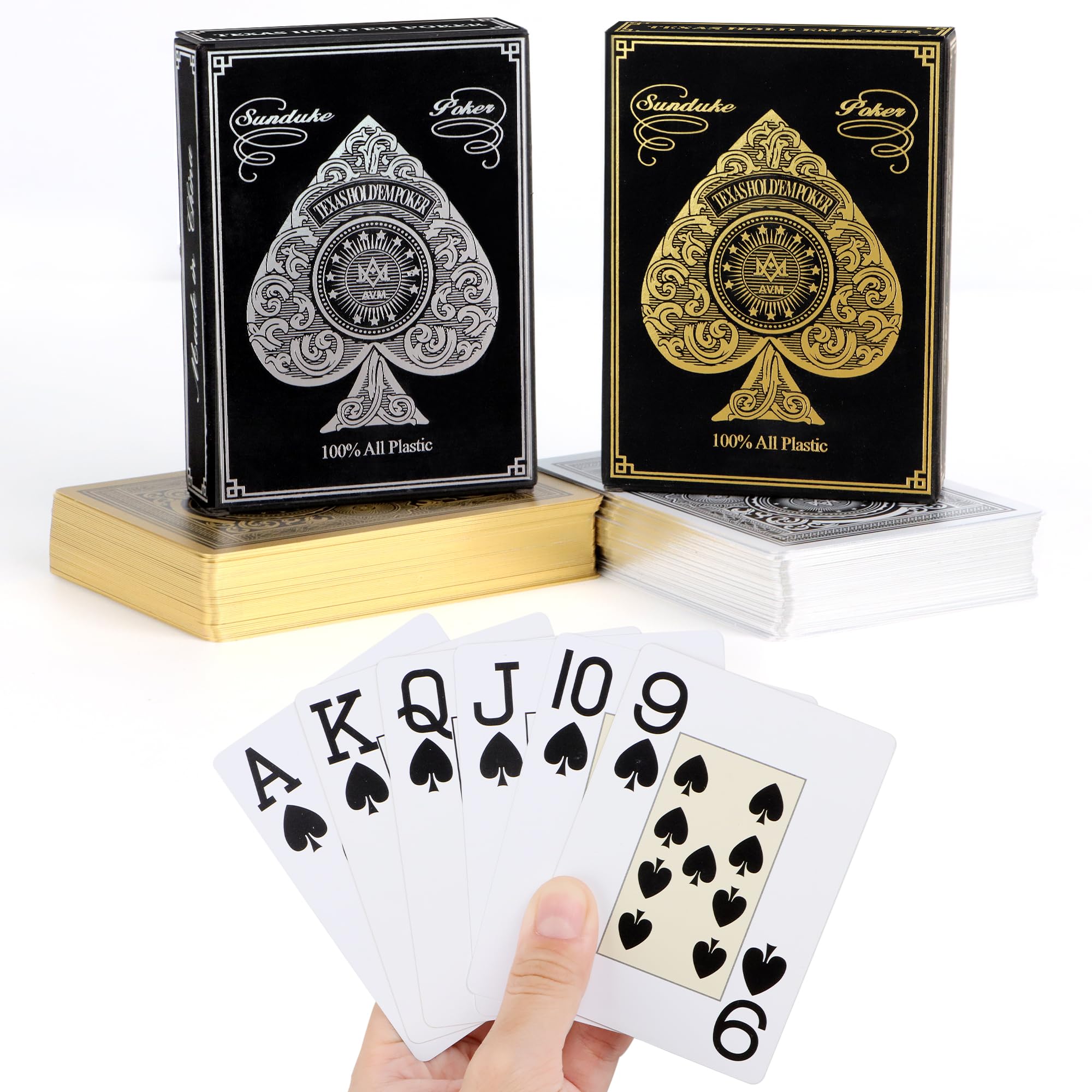 Amazon.com: Plastic Playing Cards,Waterproof Cards,Deck of Cards,Jumbo ...