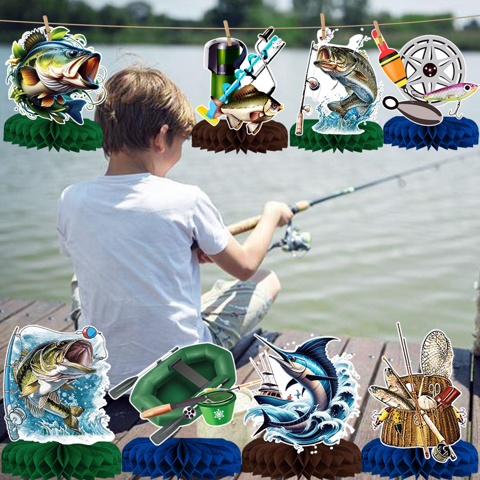 Fishing Pole Centerpieces Fishing Birthday Party • Sammy's 5th
