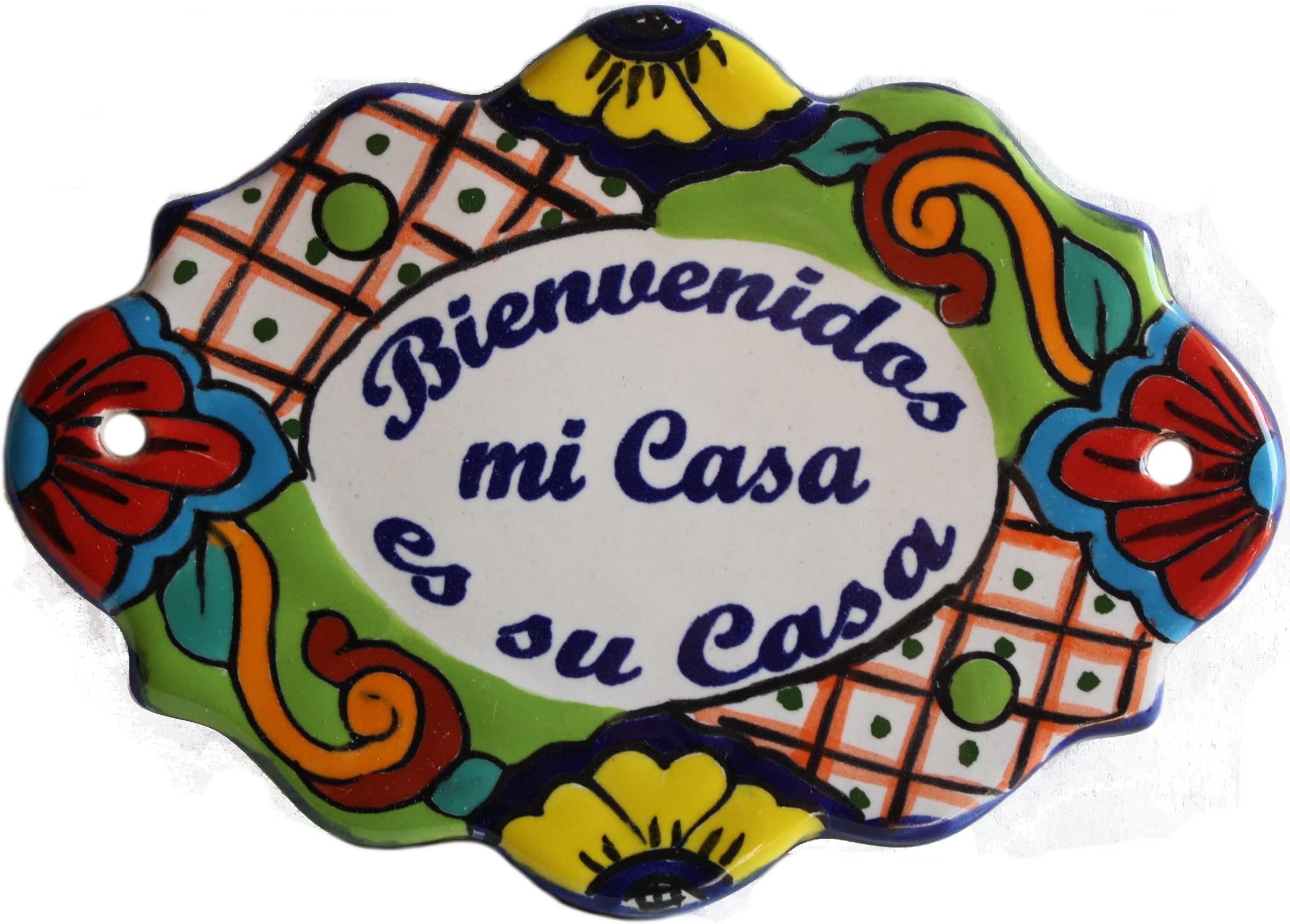 Amazon.com: NOVICA Handmade Ceramic Wall Sign | Talavera Style Wall ...