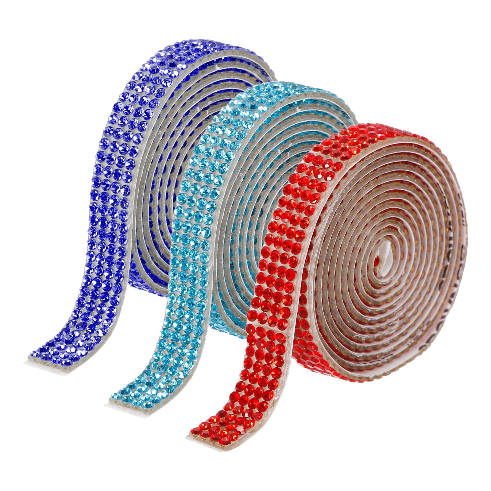 Amazon.com: MECCANIXITY 3 Rolls 3 Yards 8mm Self Adhesive Crystal ...