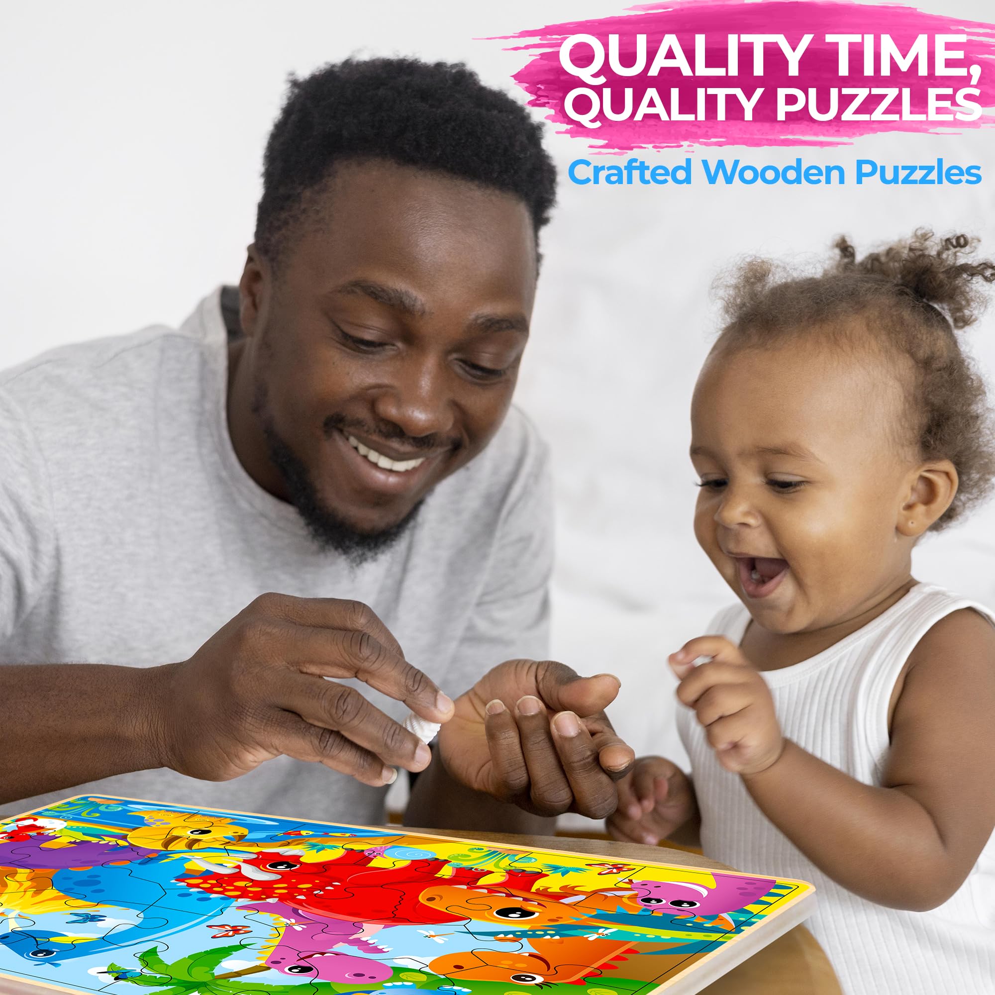 Snapklik.com : 4SET Puzzles For Kids Ages 4-6 - 24 Pcs Wooden Realistic ...